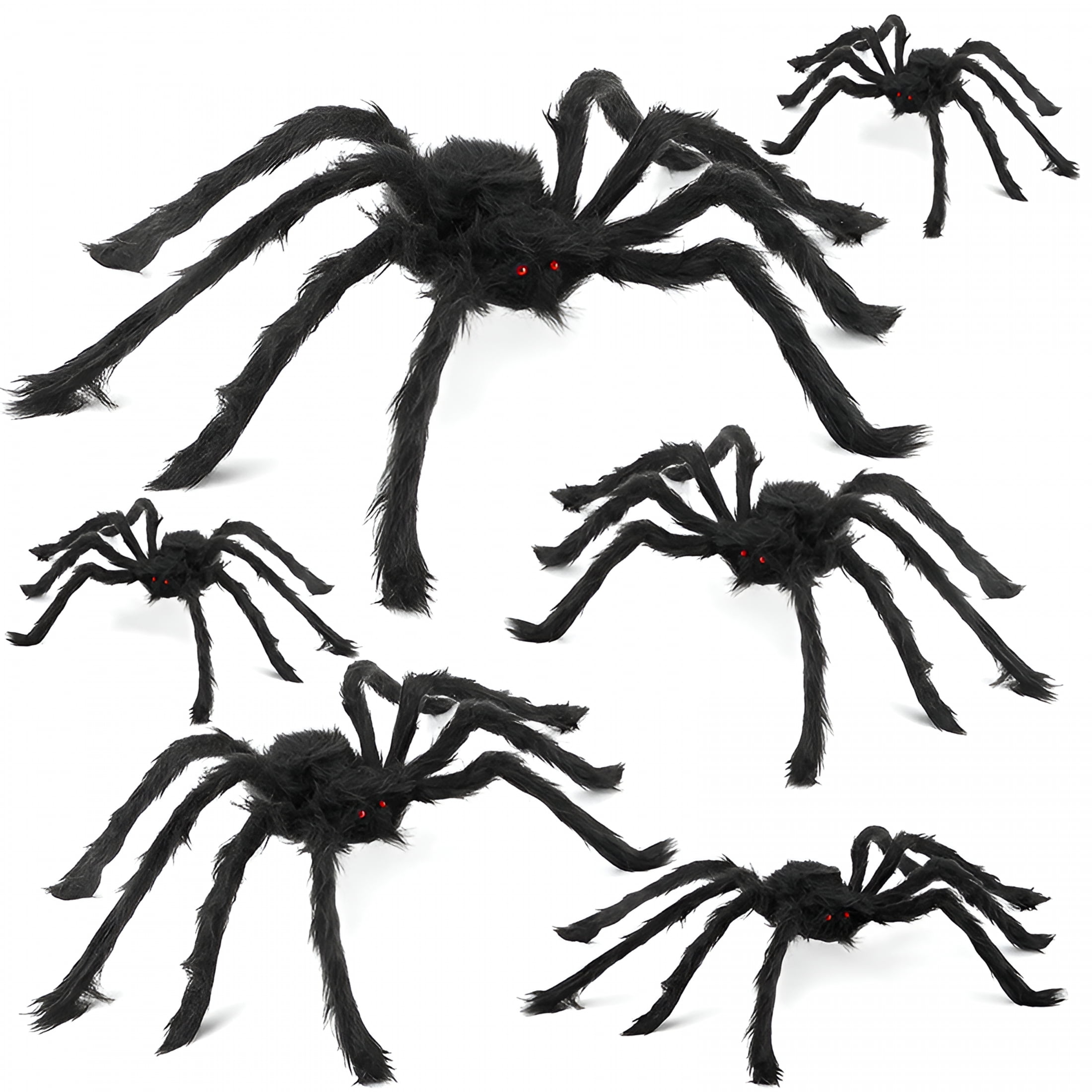 BESTSKY 2026 New Halloween Spider Decorations, 6 Pcs Realistic Hairy ...