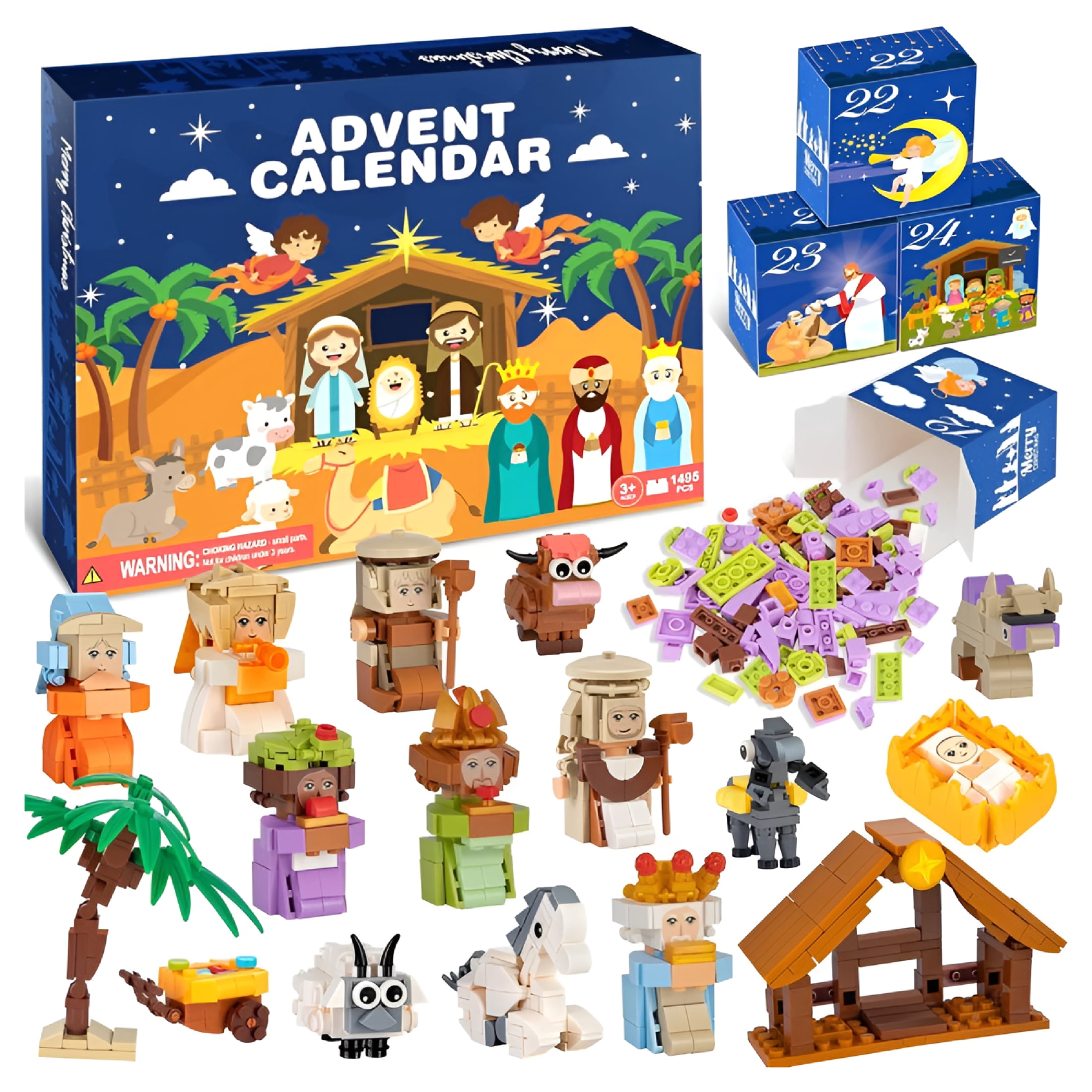 BESTSKY 2026 New Nativity Advent Calendarbuilding Blocks-24 Days of ...