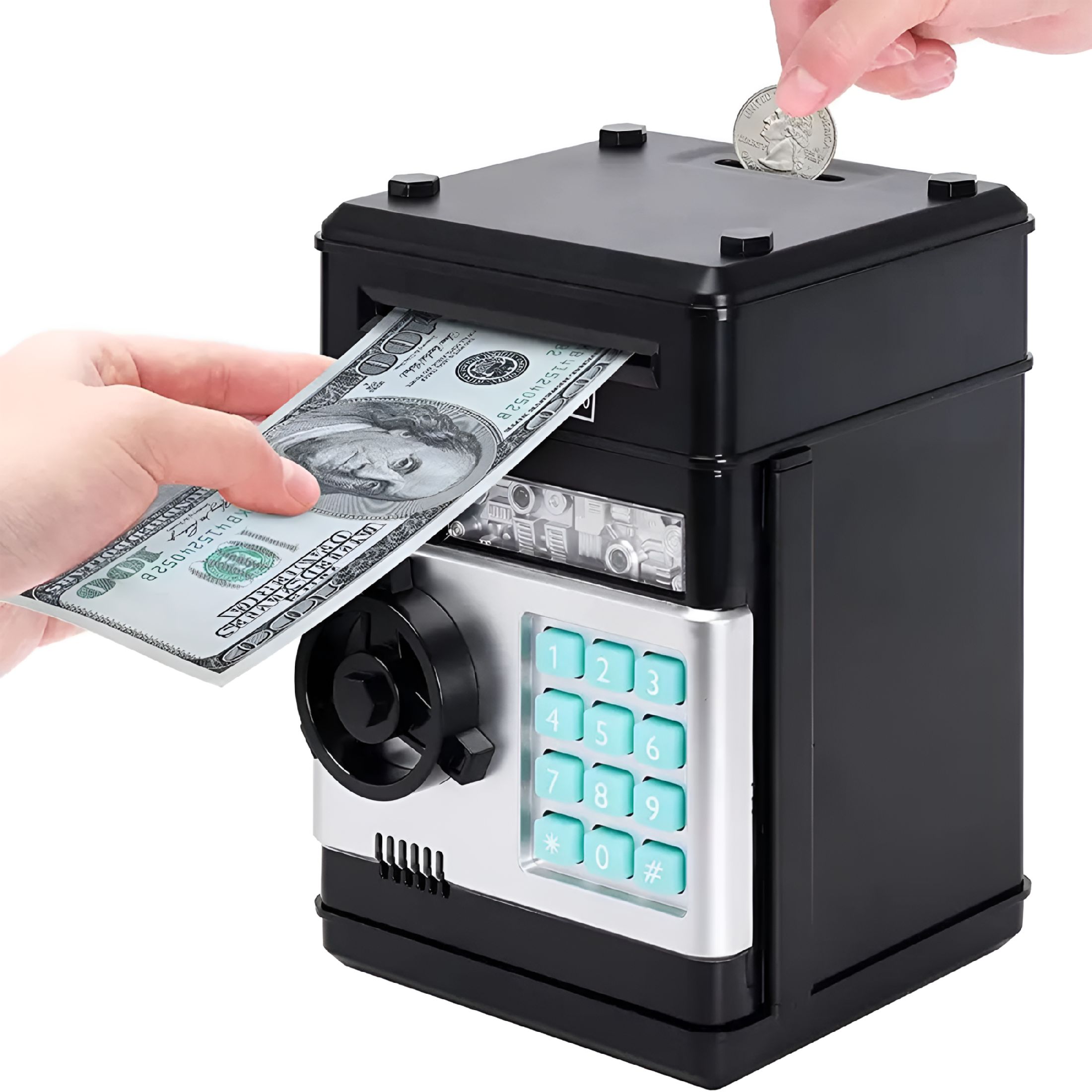 BESTSKY 2026 New Piggy Bank for Kids,Cash Coin Can Atm Bank for Real ...