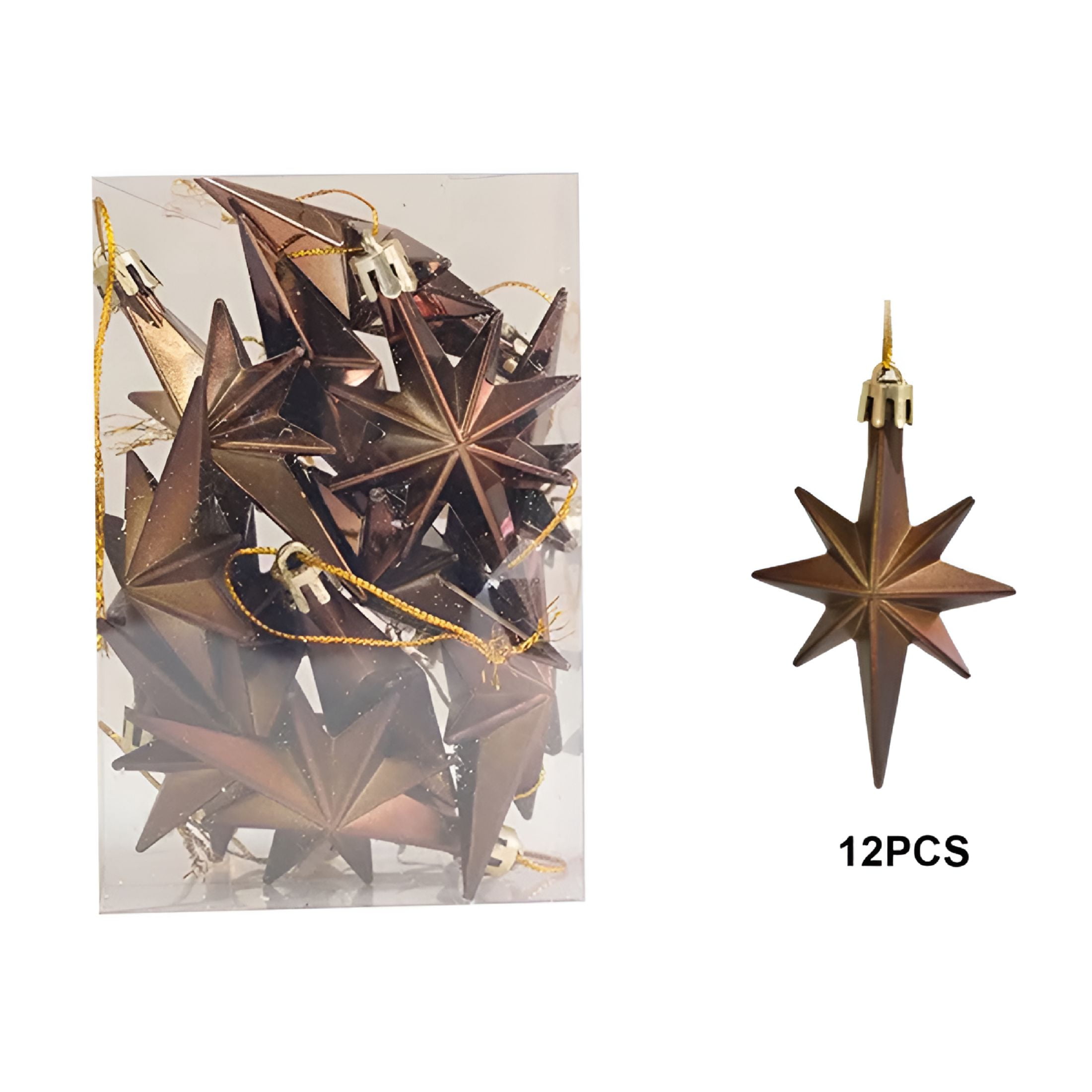 BESTSKY 2026 New Set of 12 Octagonal Star Ball Pendant Ornaments for ...