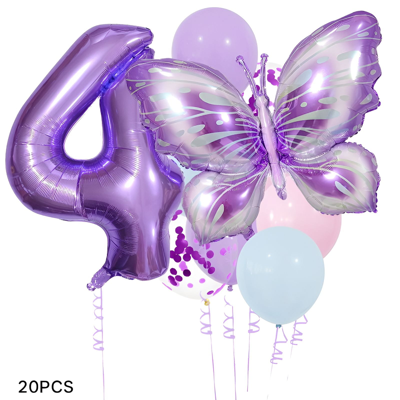 BESTSKY 240Pcs Number Balloons,Purple Balloon Pairing Balloons for ...
