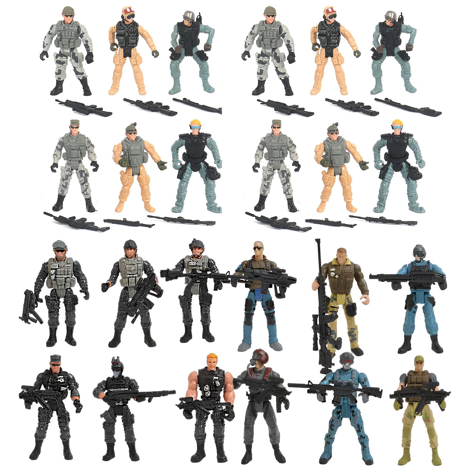 BESTSKY 24Pcs Army Men,Clear Texture Details Army Toys,Dynamic Battle ...