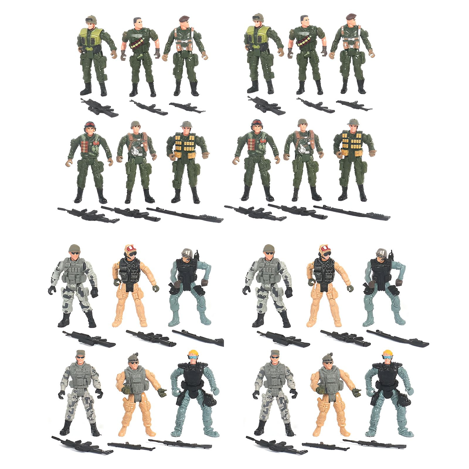 BESTSKY 24Pcs Army Men,Multiple Joint Movement Army Toys,Poseable ...