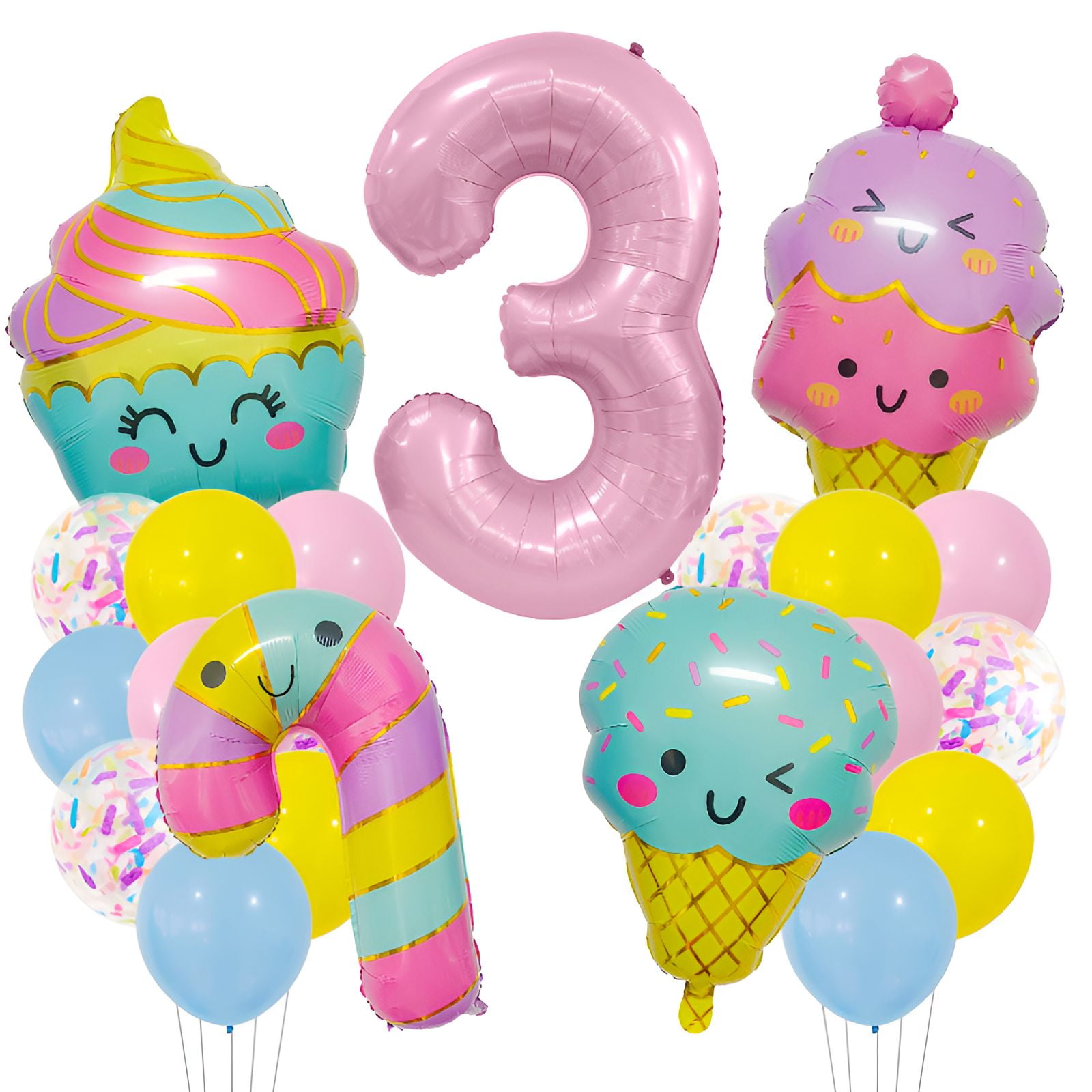BESTSKY 26Pcs Number Balloons,Birthday Photo Props Balloons for ...