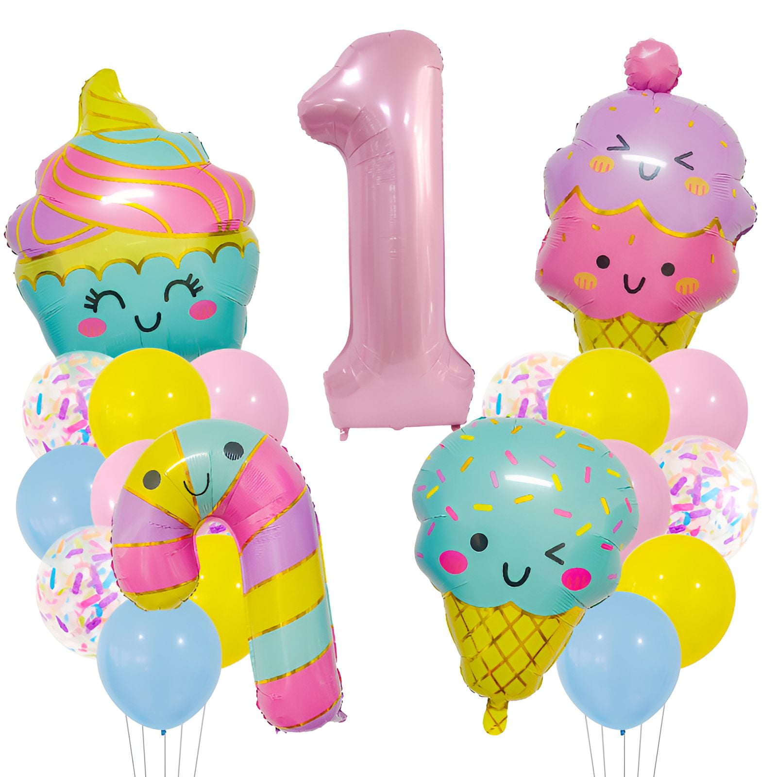 BESTSKY 26Pcs Number Balloons,Summer Sweet Balloons Birthday ...