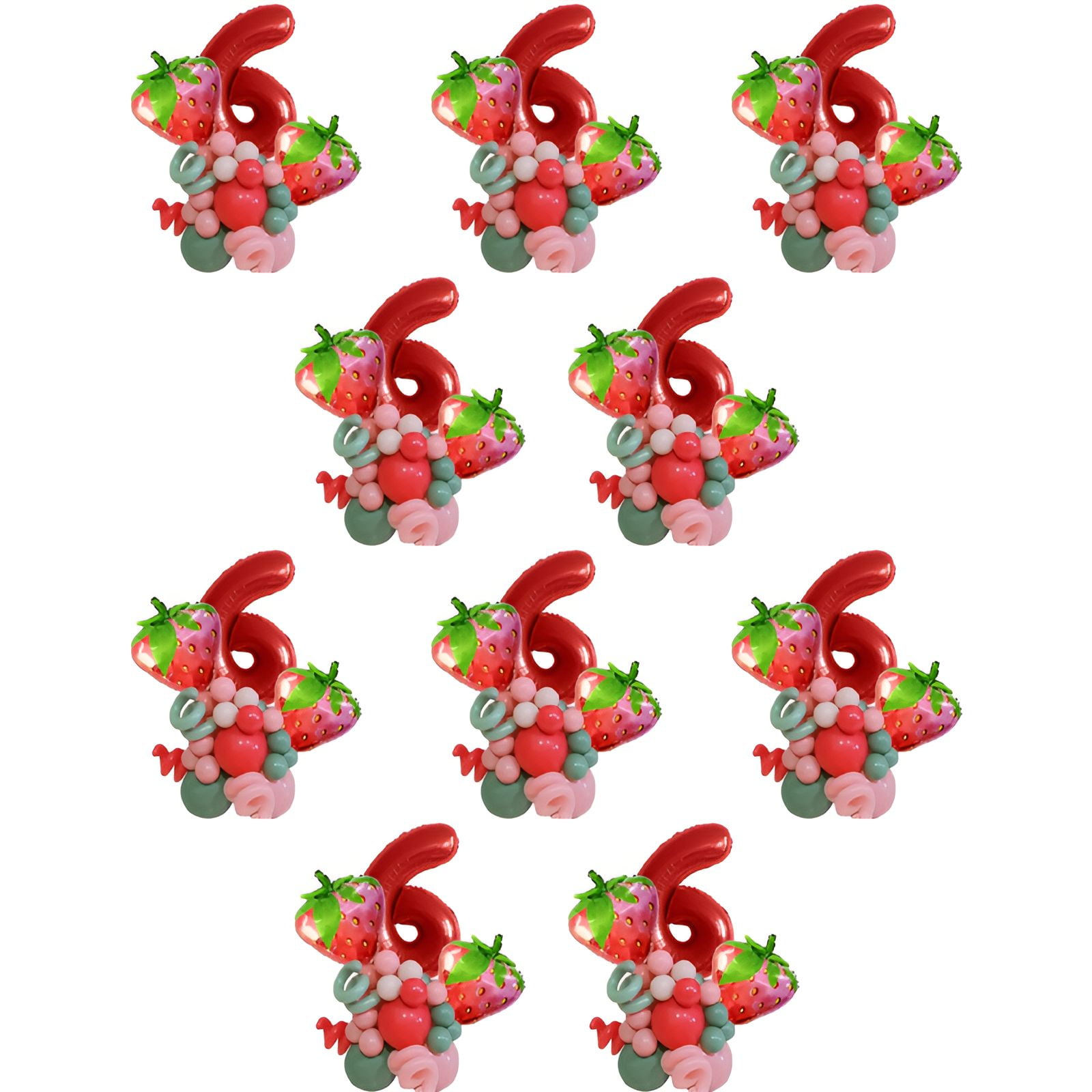 BESTSKY 280Pcs Number Balloons,Summer Strawberry Decor Balloons for ...