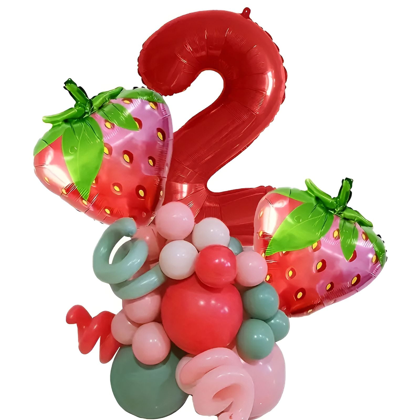 BESTSKY 28Pcs Number Balloons,Strawberry Balloon Shape Party ...