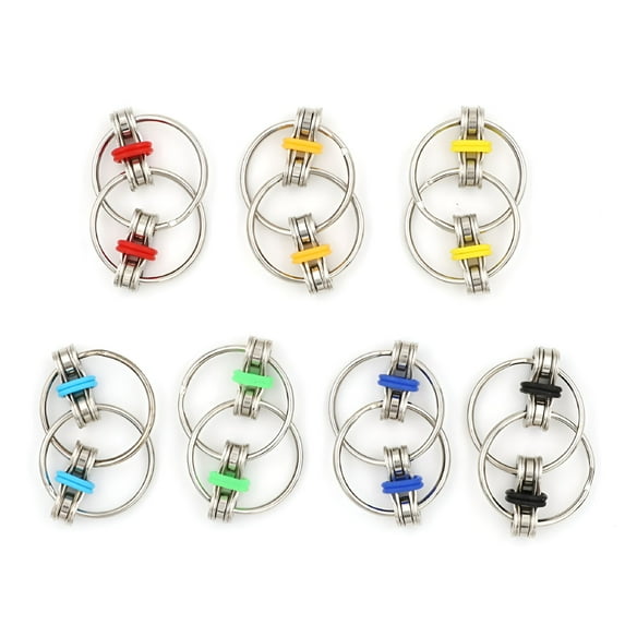 BESTSKY 2PCS Bicycle Chain Fidget Metal Hand Spinner Key Ring Sensory ...