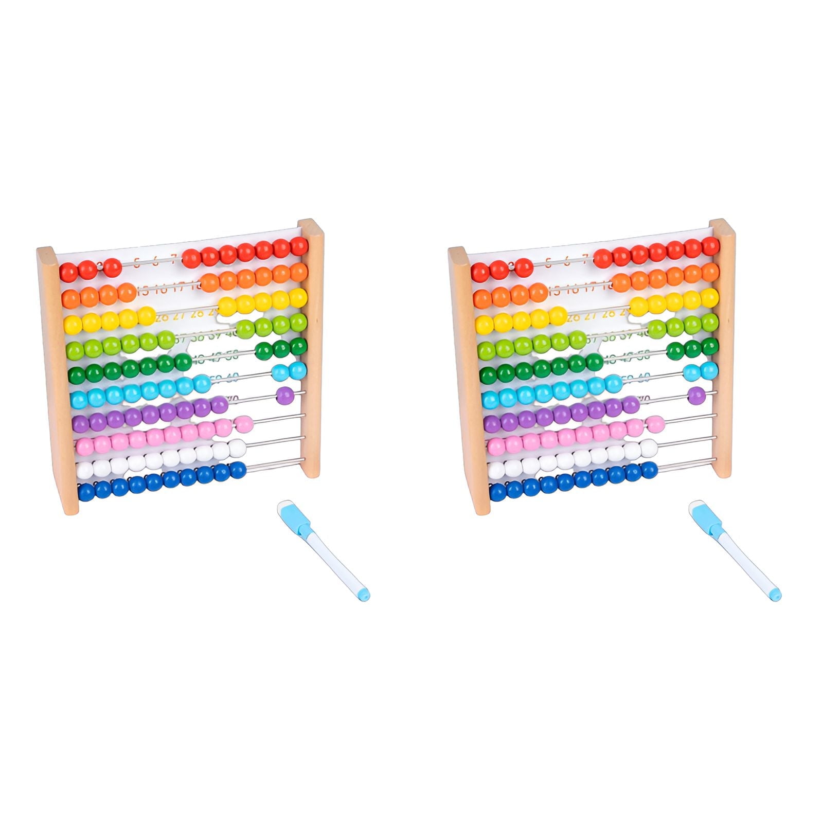 BESTSKY 2Pcs Abacus,Finger-Friendly Beads Rails Abacus for Kids Math ...