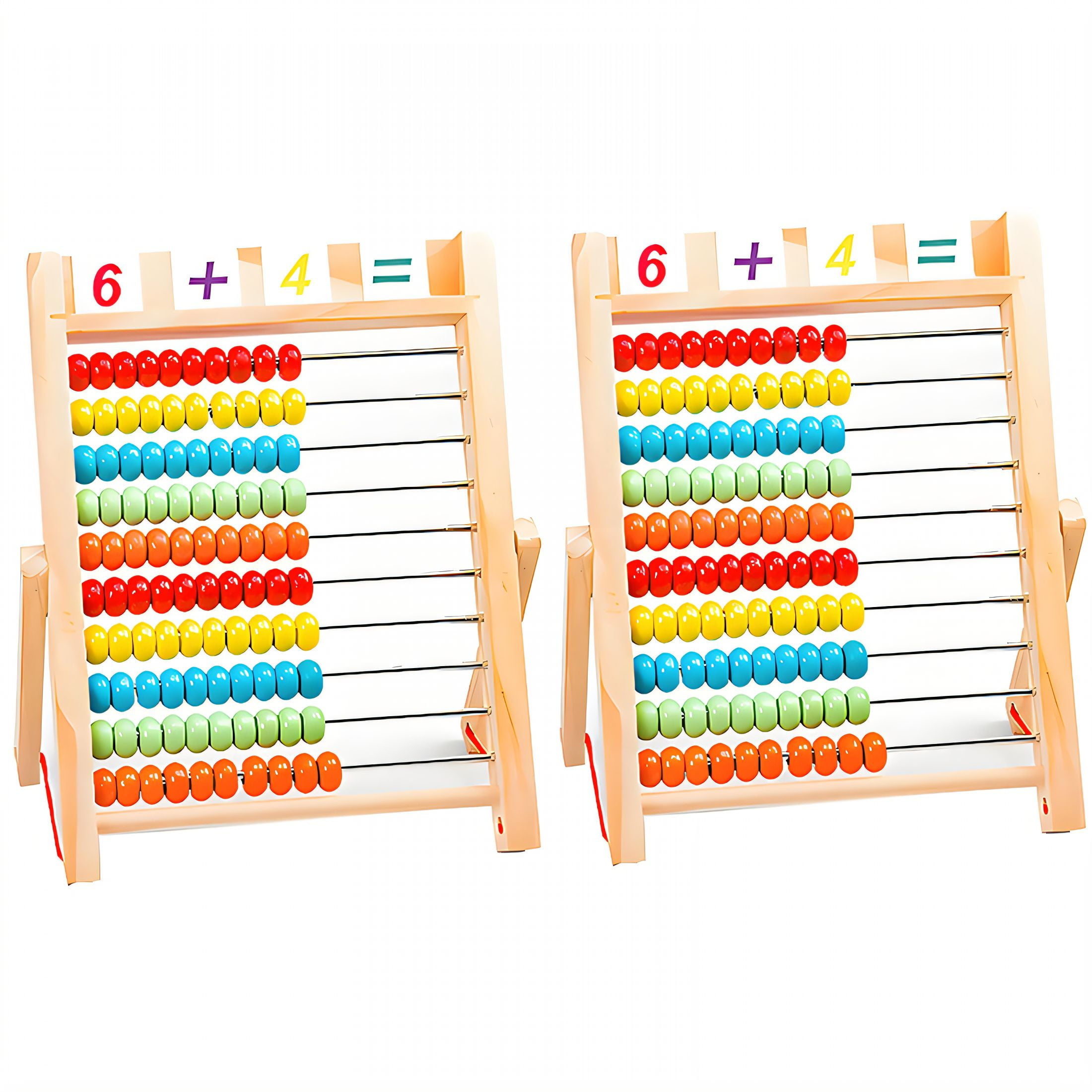 BESTSKY 2Pcs Abacus for Kids Math,Numerical Awareness Wood Abacus for 4 ...