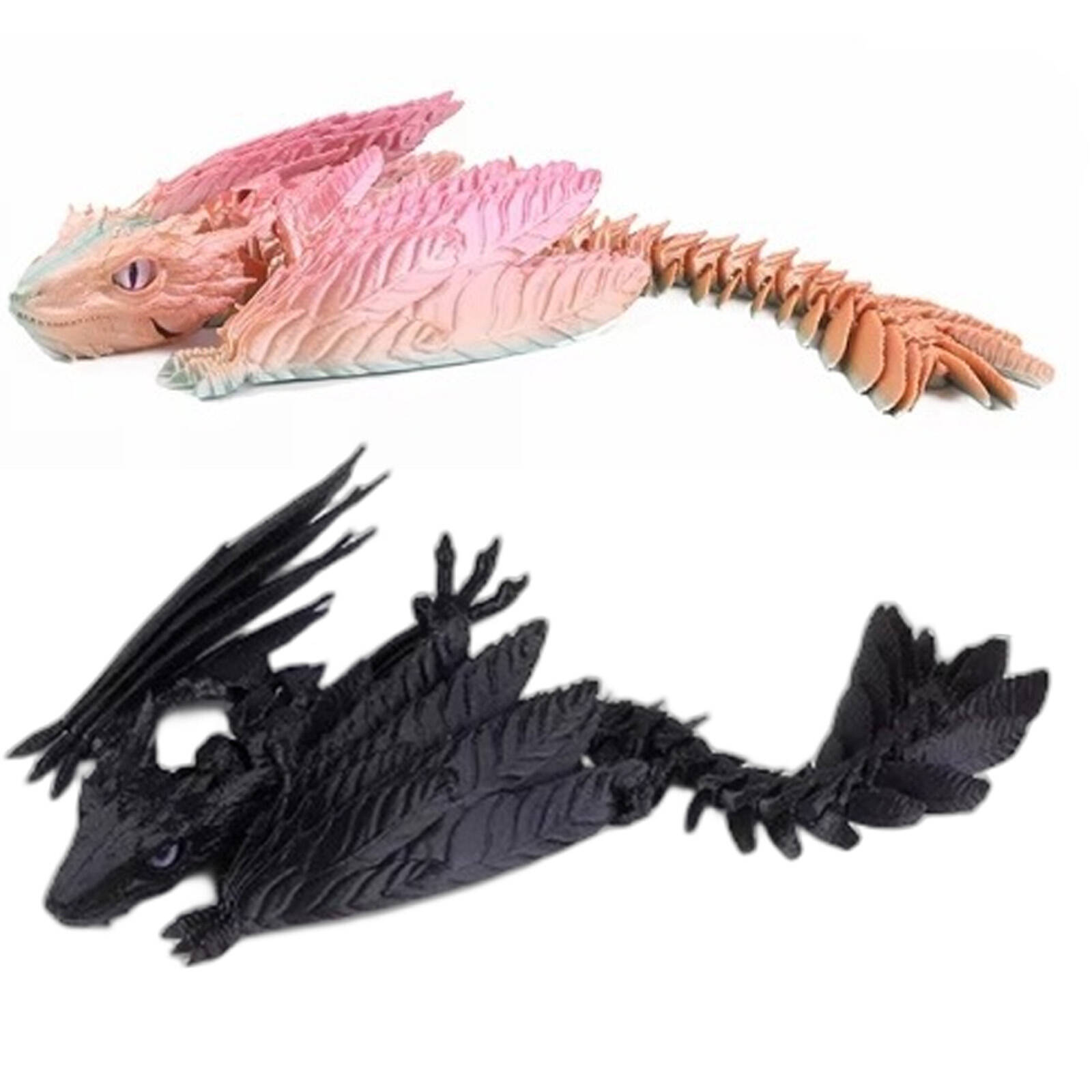 BESTSKY 2Pcs Dragon Toys,Movable Joints 3D Printed Dragon,Adjustable ...