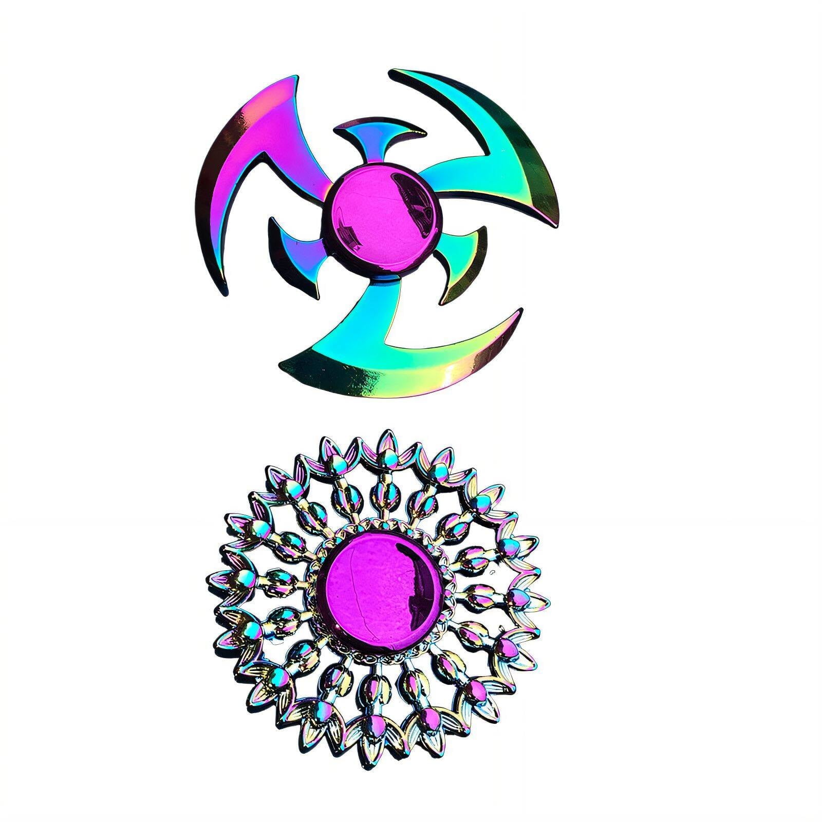 BESTSKY 2Pcs Fidget Spinner,Colorful Fidget Pack,Fidgets for Classroom ...