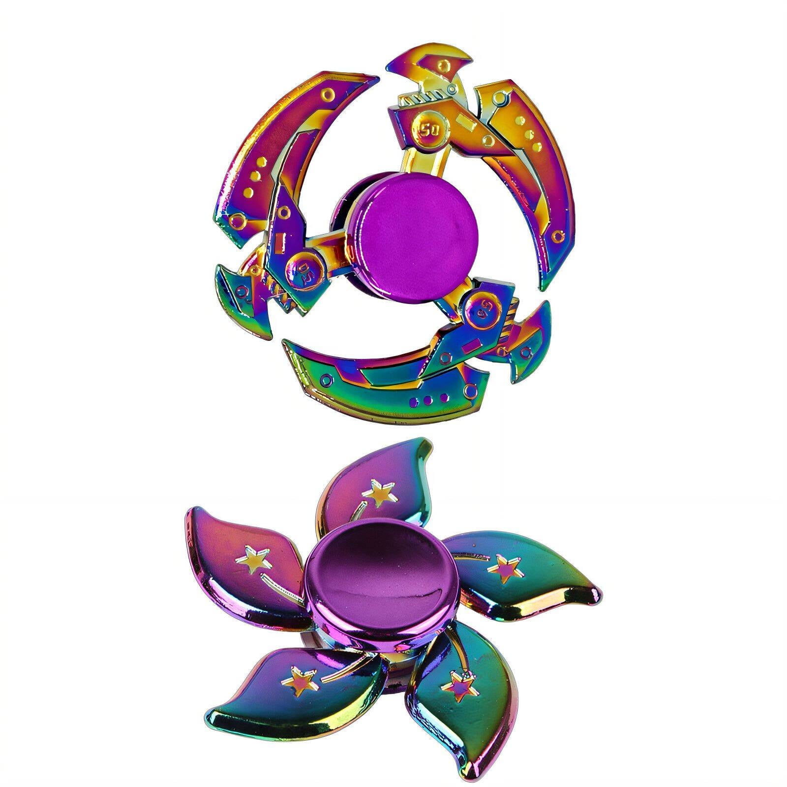 BESTSKY 2Pcs Fidget Spinner,Colorful Metal Fidget Spinner,Mini Fidget ...