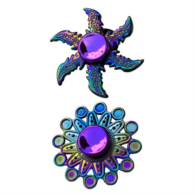 BESTSKY 2Pcs Fidget Spinner,Colorful Metal Fidget Toy,Flying Spinner ...