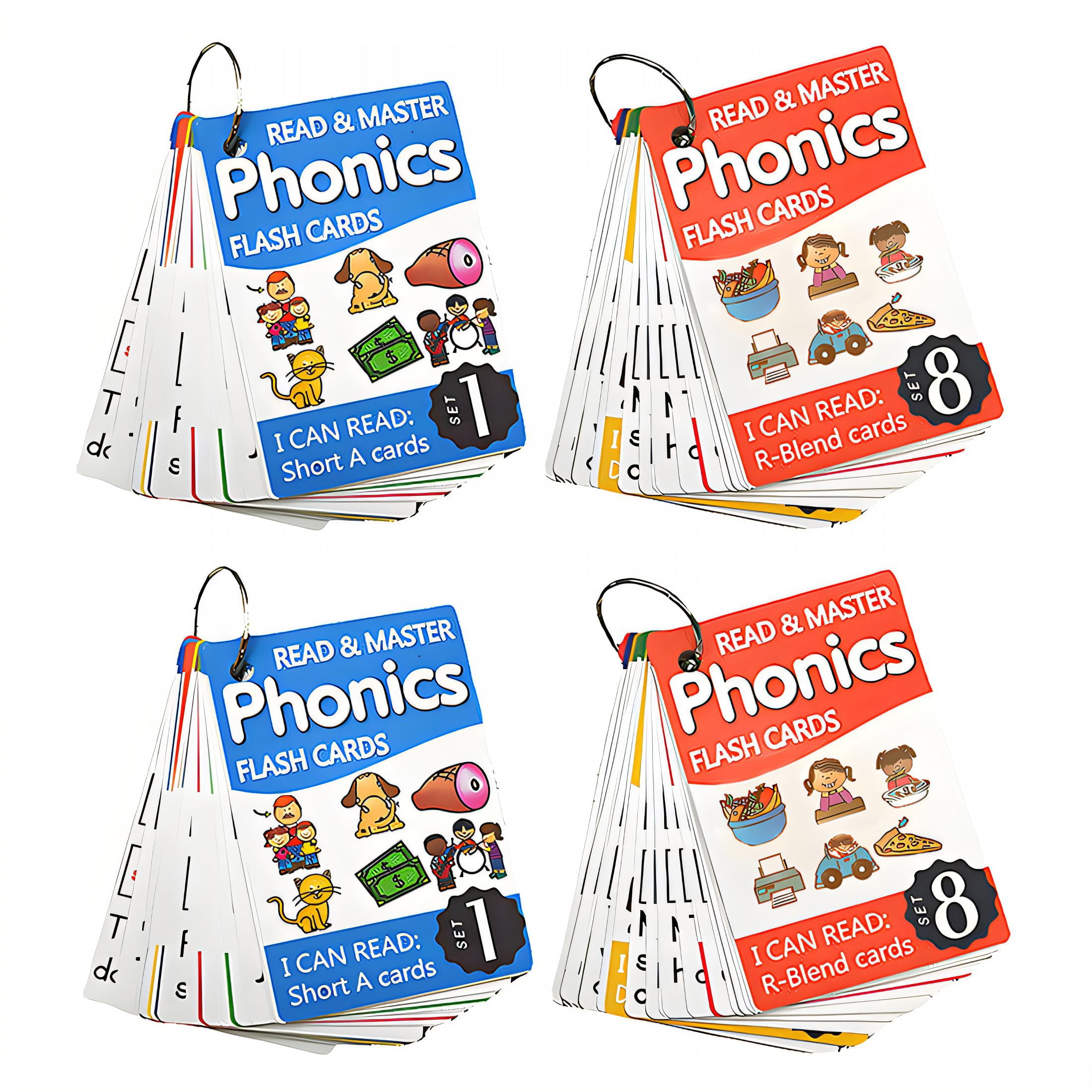 BESTSKY 2 Pack Flash Cards,Sight Words Flash Cards Kindergarten,Double ...