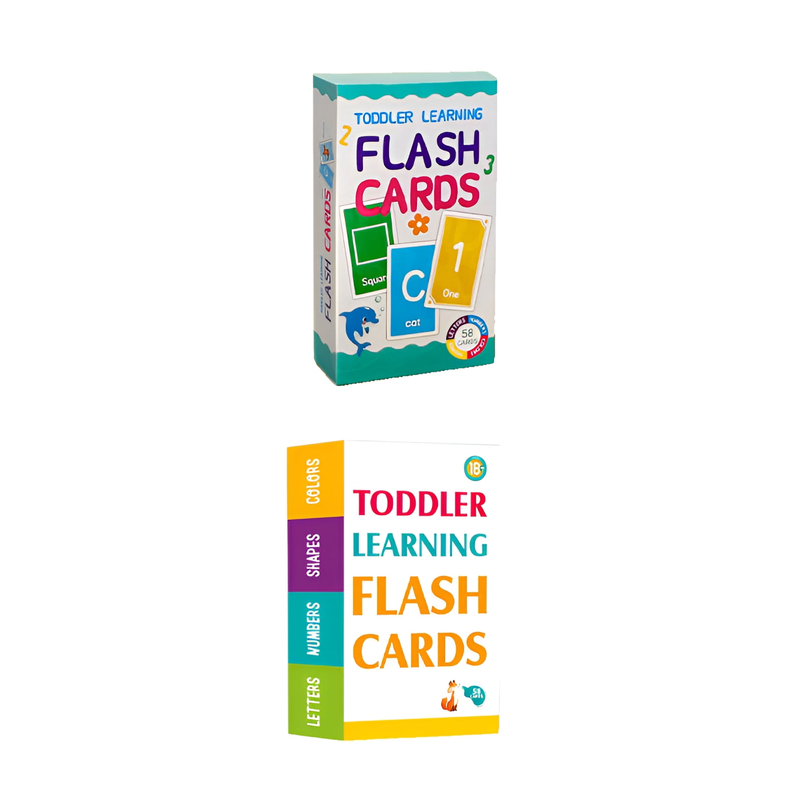 BESTSKY 2Pcs Flash Cards,Shape Recognition Toddler Flash Cards,Early ...