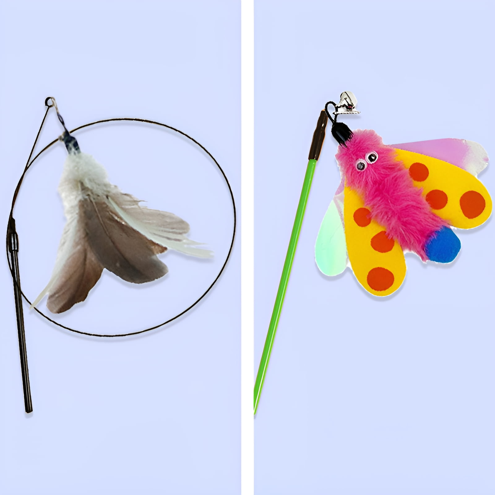 BESTSKY 2Pcs Interactive Cat Toy,Bright and Colorful Streamers Cat ...