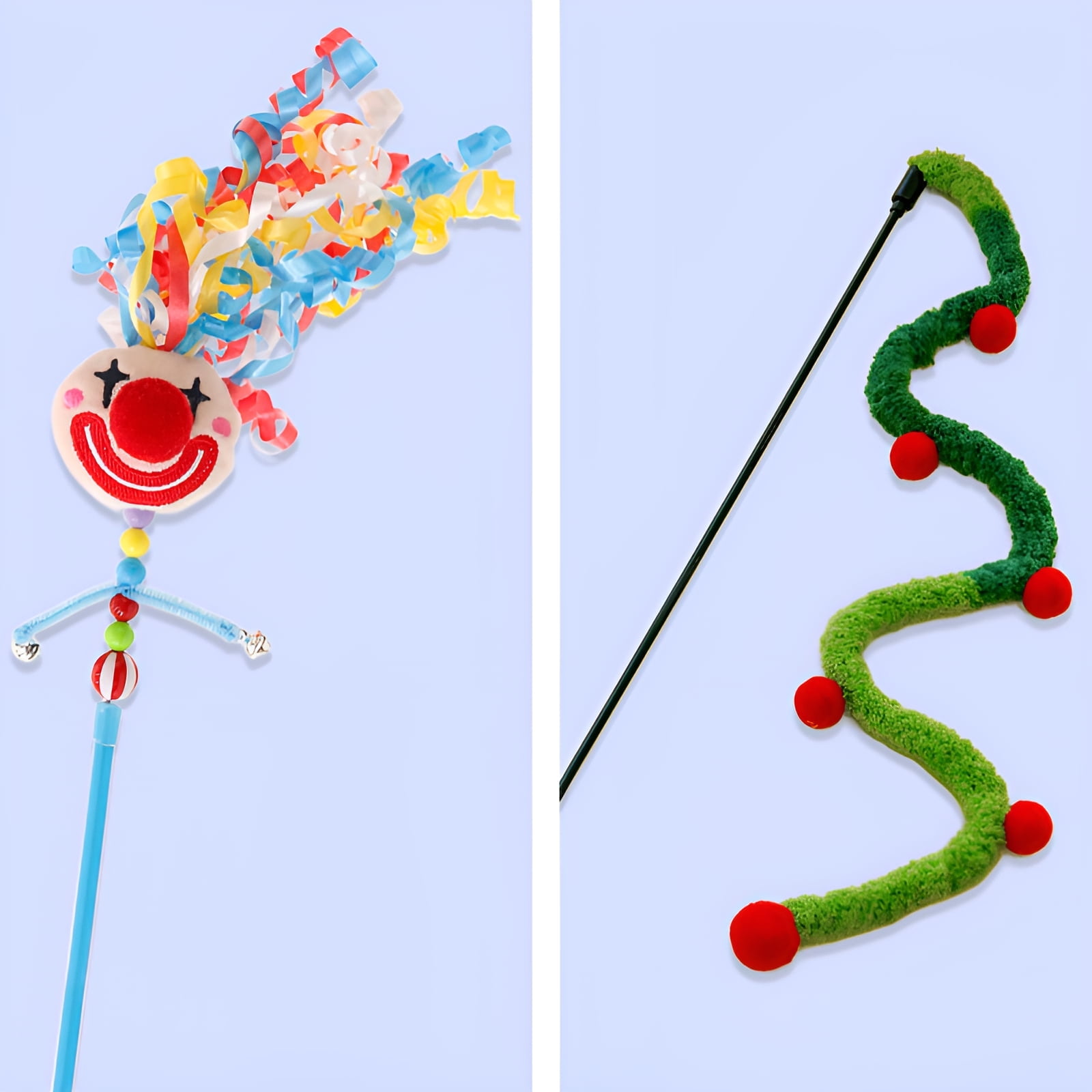 BESTSKY 2Pcs Interactive Cat Toy,Flexible Play Length Kitten Toys ...
