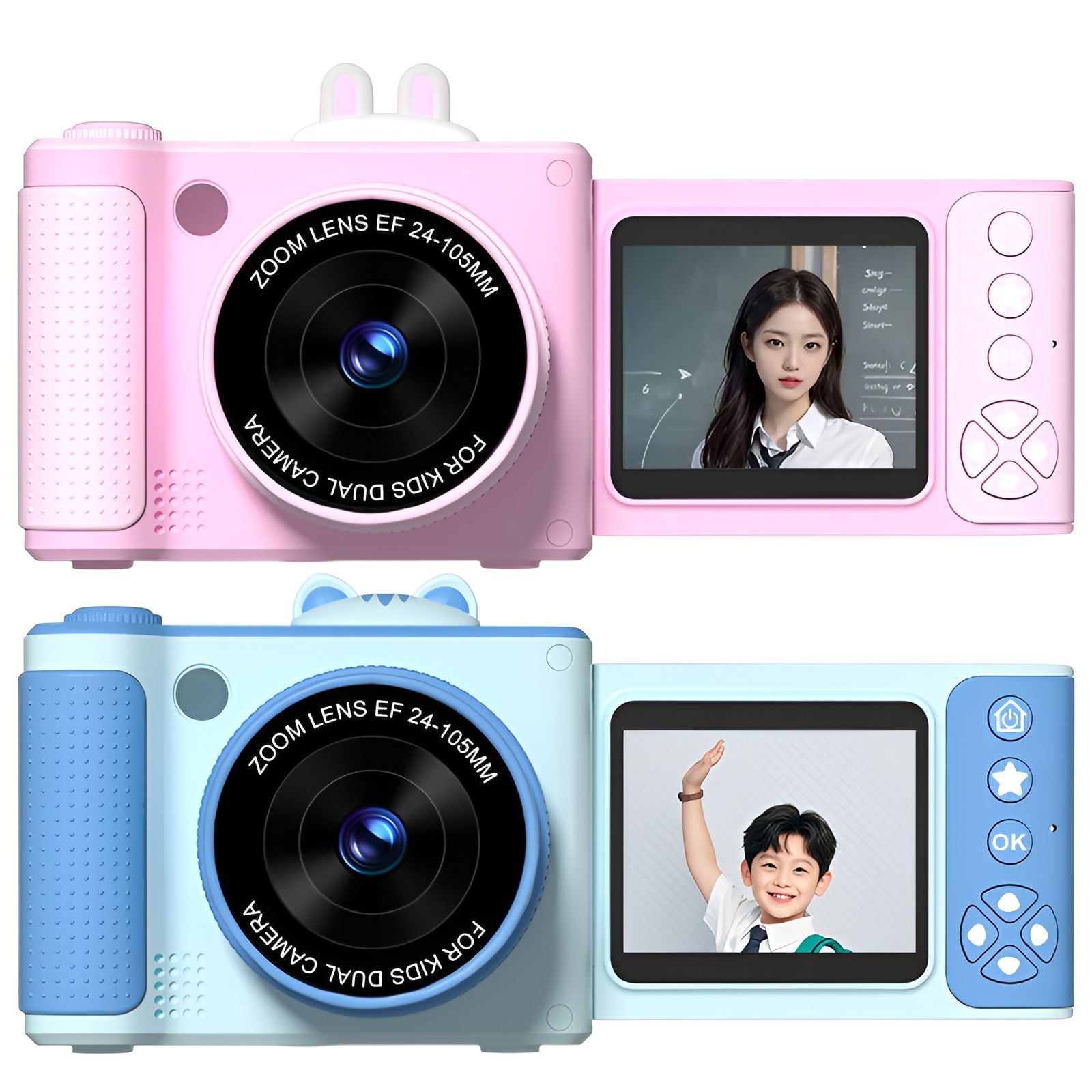 BESTSKY 2Pcs Kids Camera,48MP Digital Canera,5 Year Old Girl Toys,Color ...