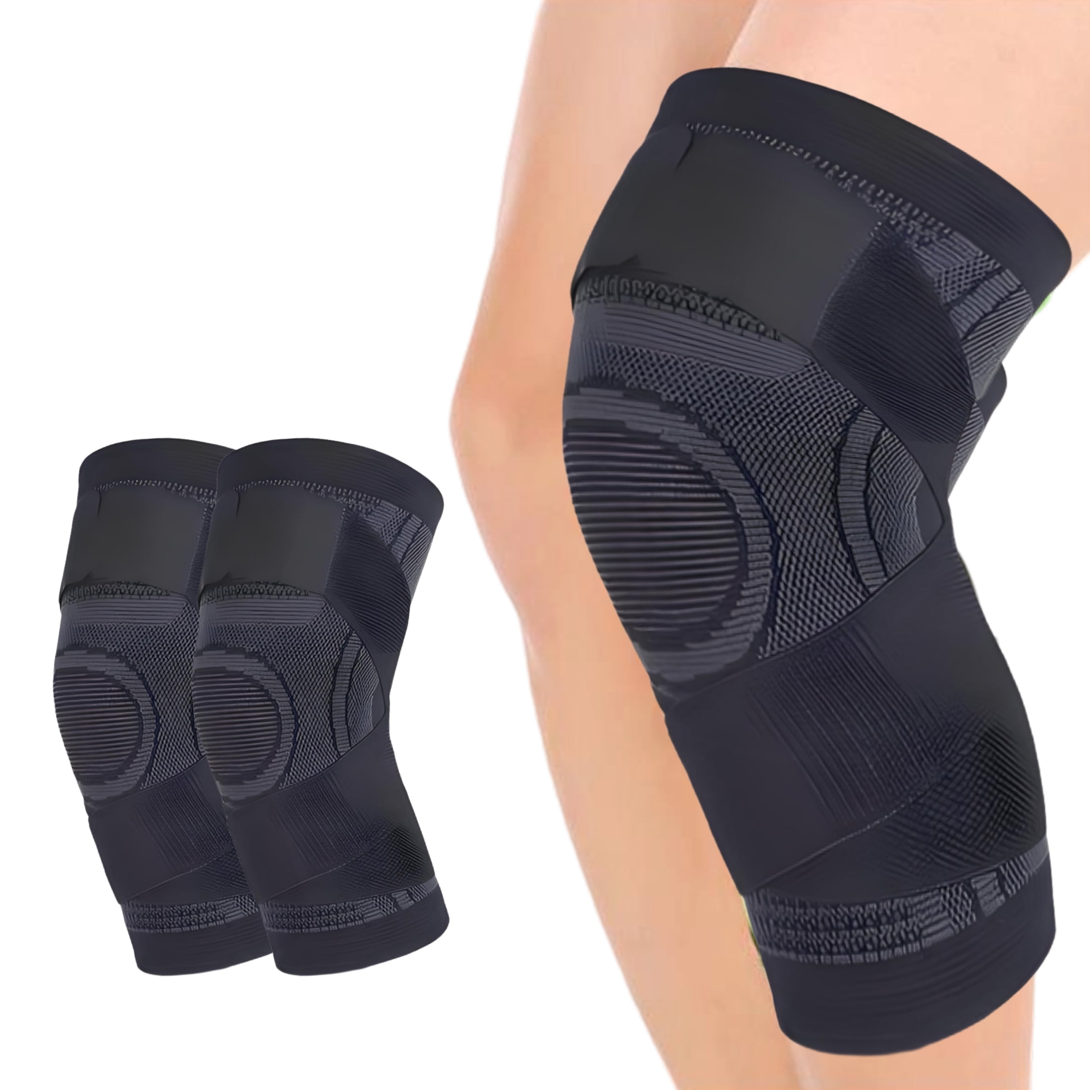 BESTSKY 2Pcs Knee Pads for Men,Double Strap Wrap Compression Knee ...