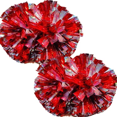 Sioweci Cheerleading Metallic Pom Poms with Handle Vibrant Color ...