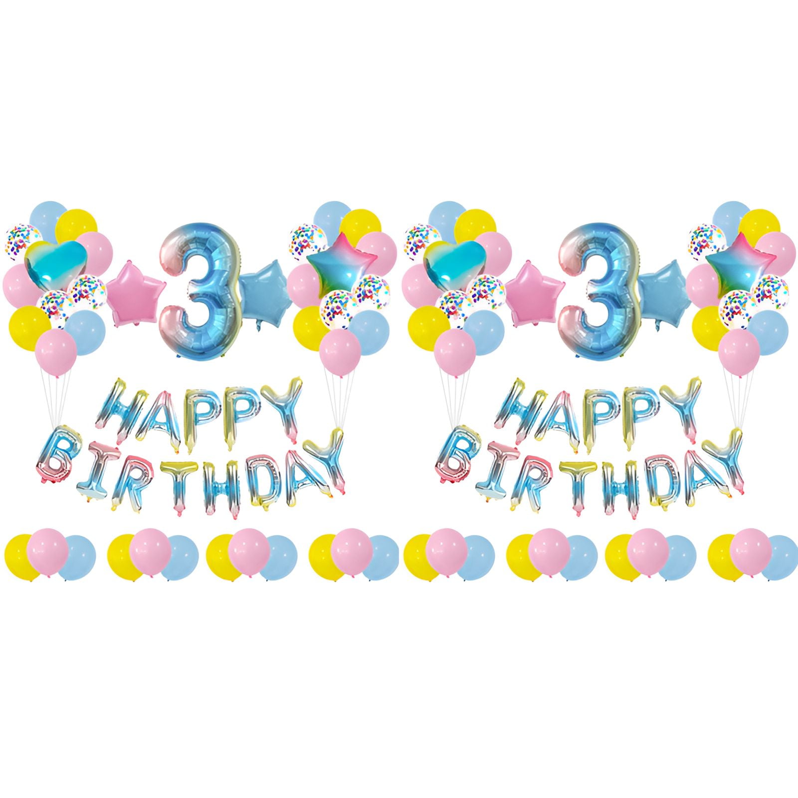BESTSKY 2Pcs Number Balloons,Color Gradient Pairing Balloons for ...