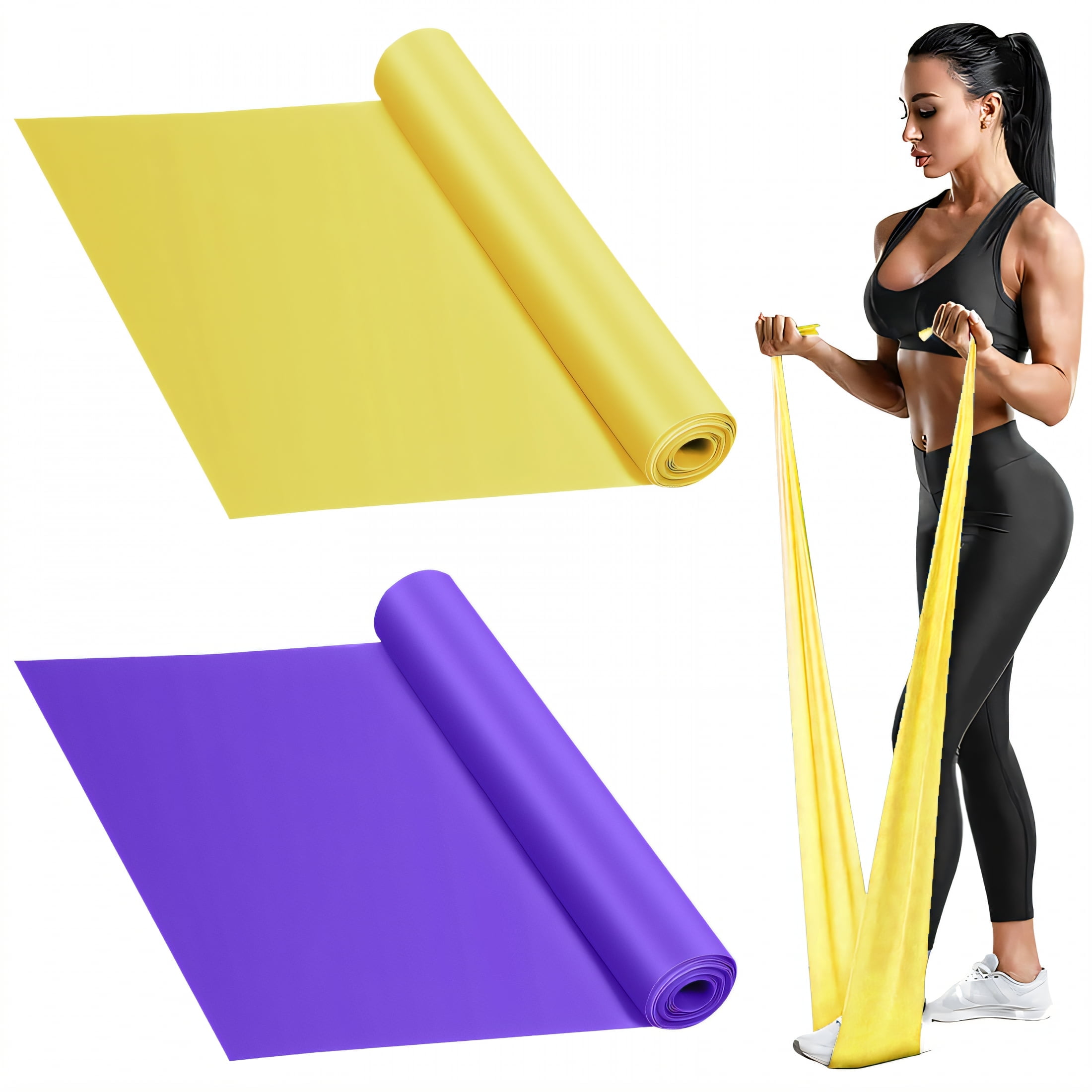 BESTSKY 2Pcs Resistance Bands for Working Out,Uniform Thickness Yoga ...