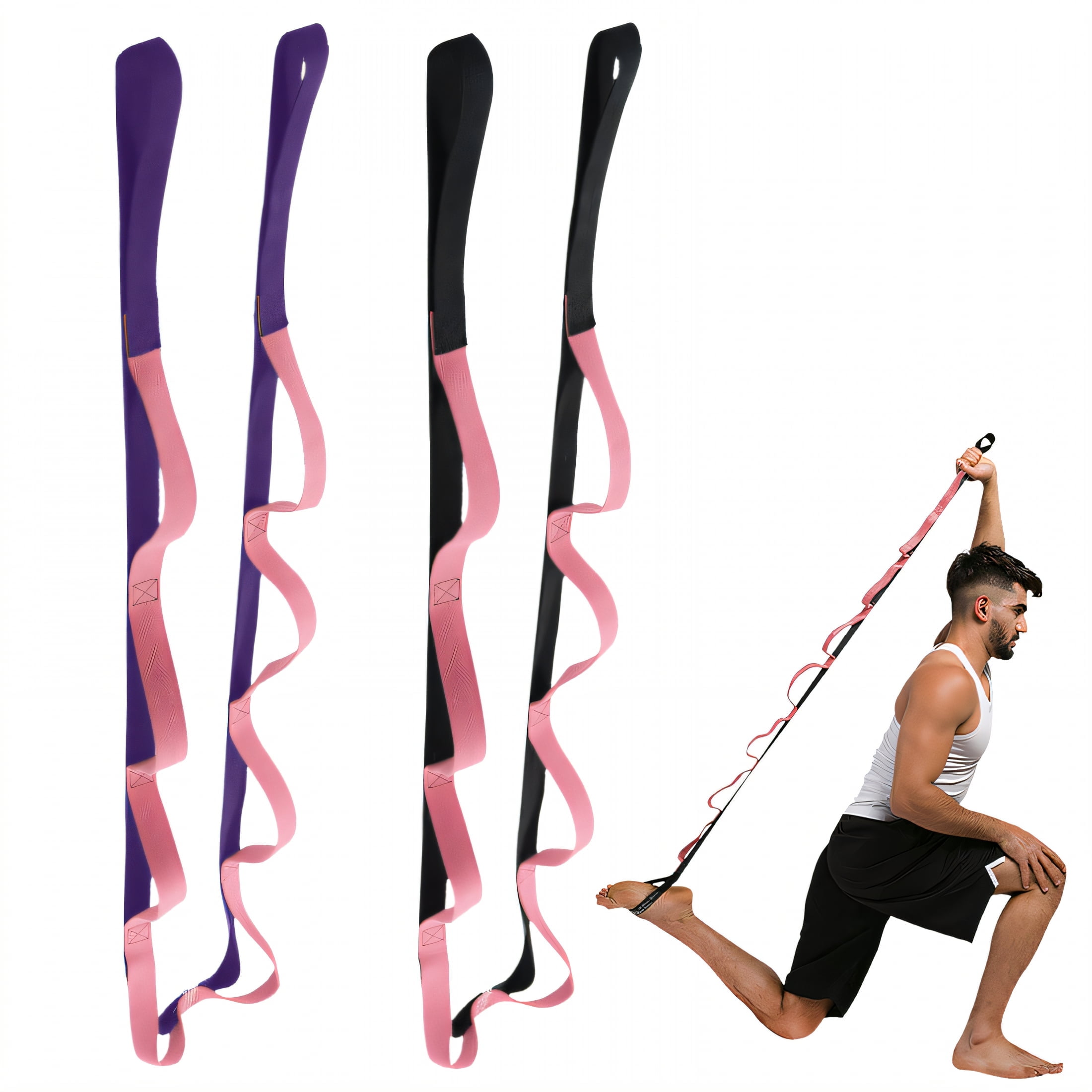 BESTSKY 2Pcs Stretching Strap,Flexibility Reinforcement Yoga Strap ...