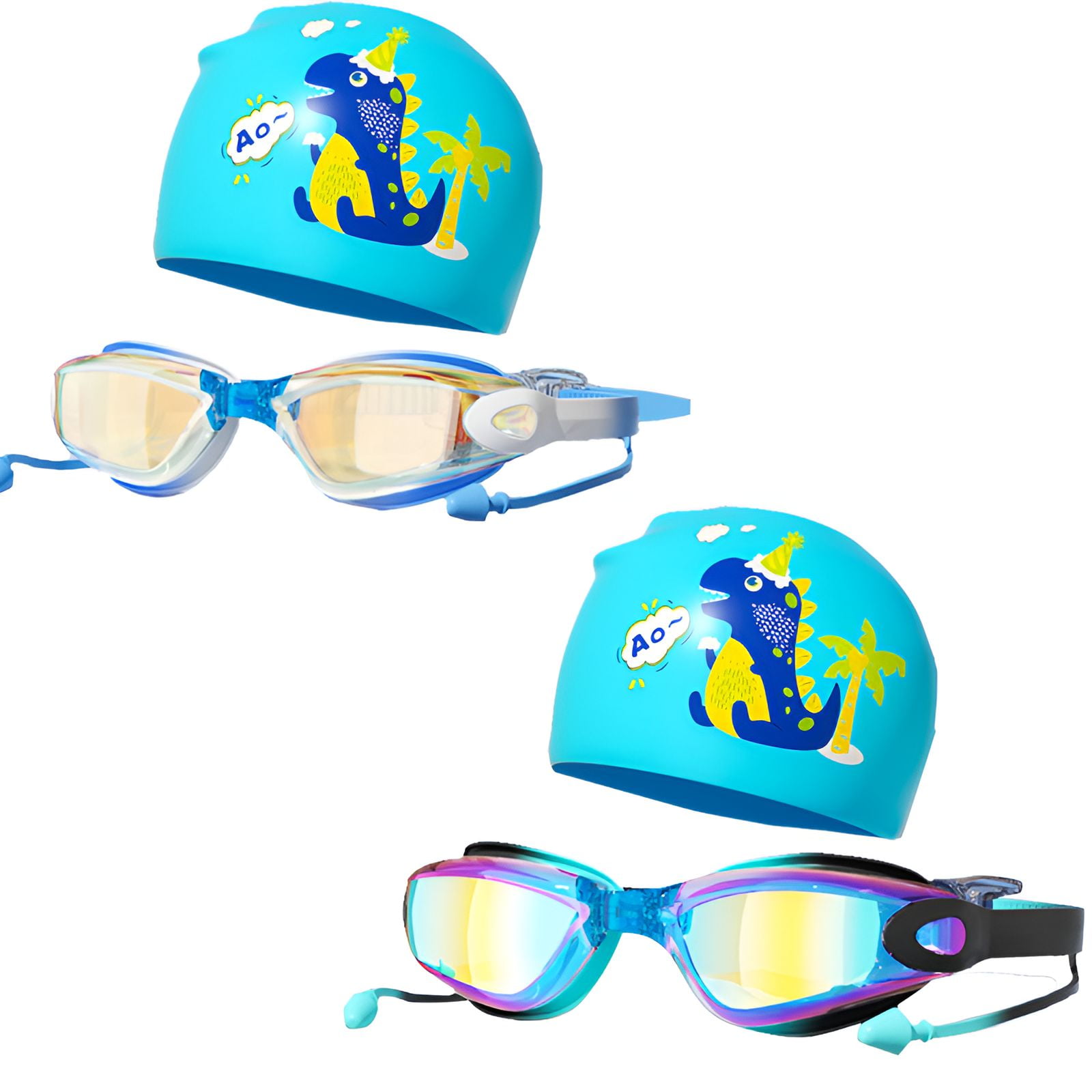 BESTSKY 2Pcs Swim Goggles,Anti Fog Technology Kids Goggles,Large Frame ...