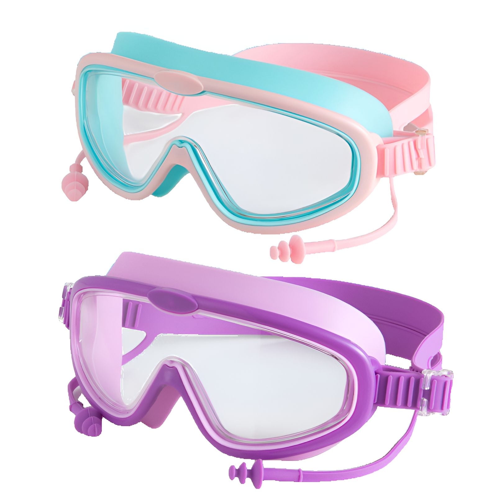 BESTSKY 2Pcs Goggles for Kids 6-14,Cp Anti-Fog Girls Goggles for Swimming 8-12,Clip on Goggles ...