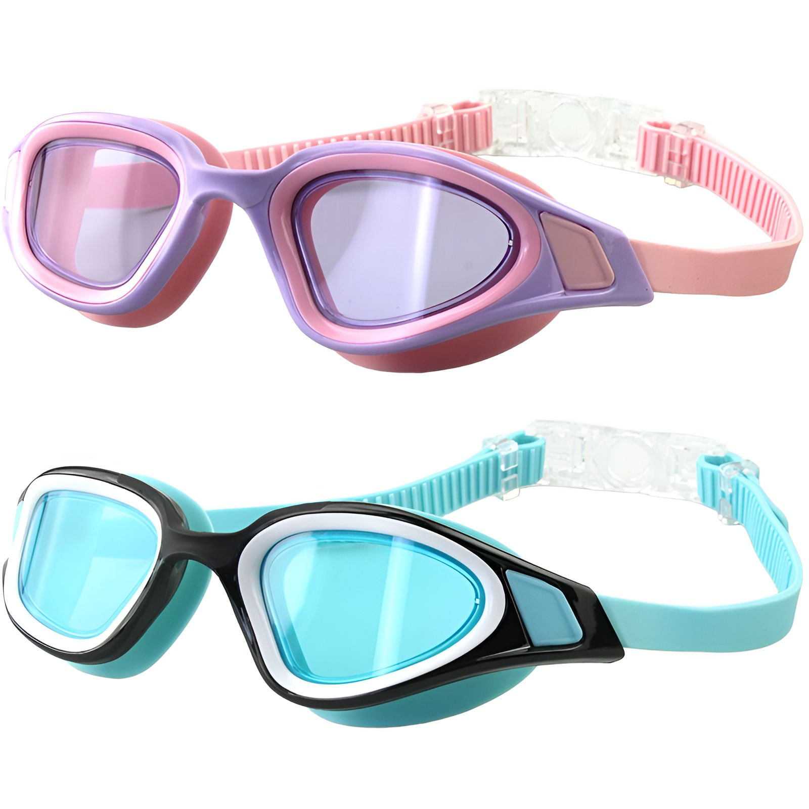 BESTSKY 2Pcs Swim Goggles,Streamlined Shape Swimming Goggles,Three ...