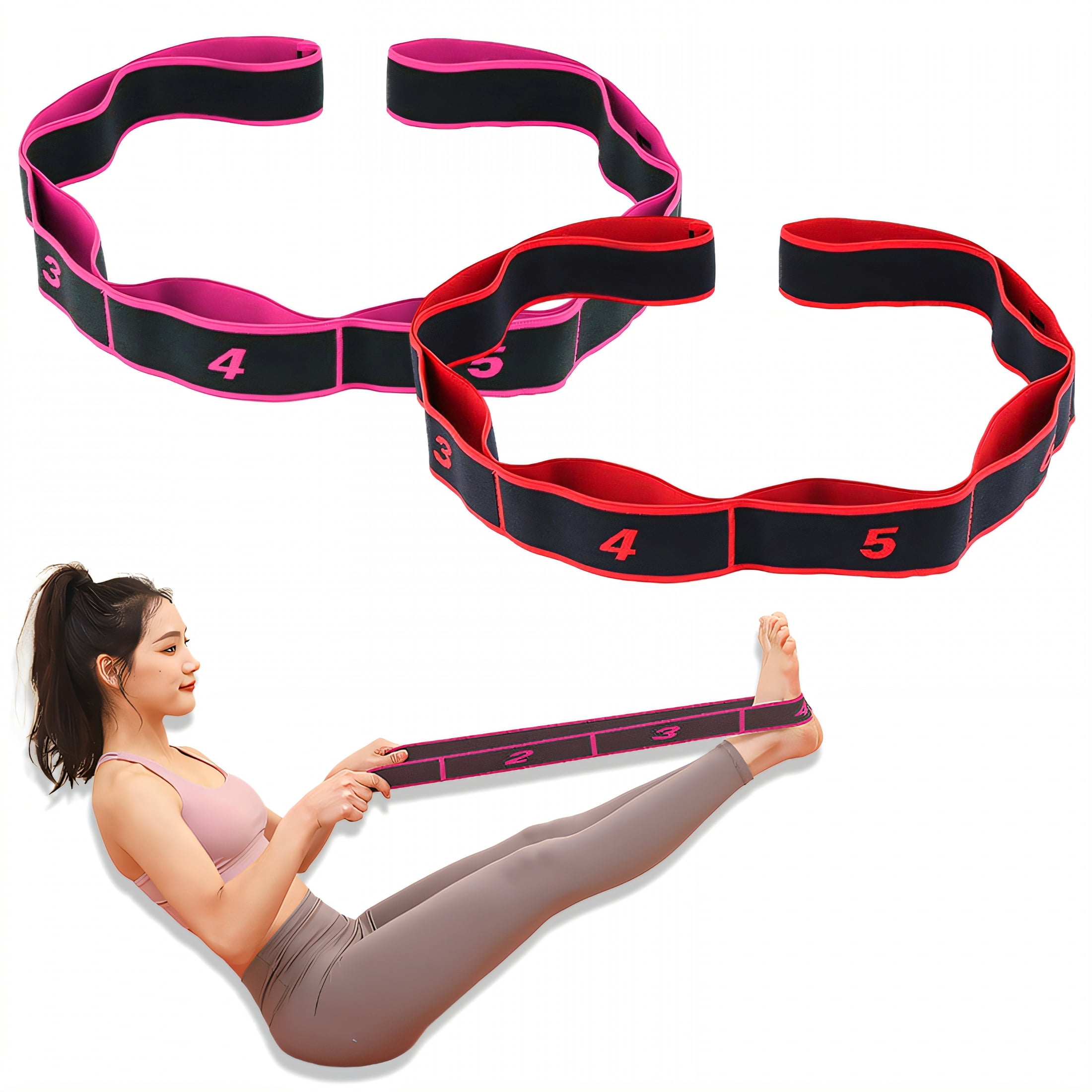 BESTSKY 2Pcs Yoga Strap,Shoulder Assist Stretch Strap,Yoga Straps for ...