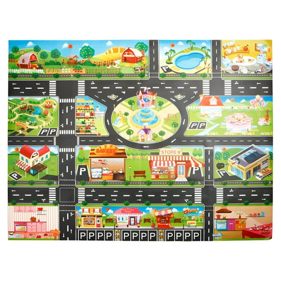 BESTSKY 2Set Kids Playmat Children Toy Car Town Road Map Cars City Play ...