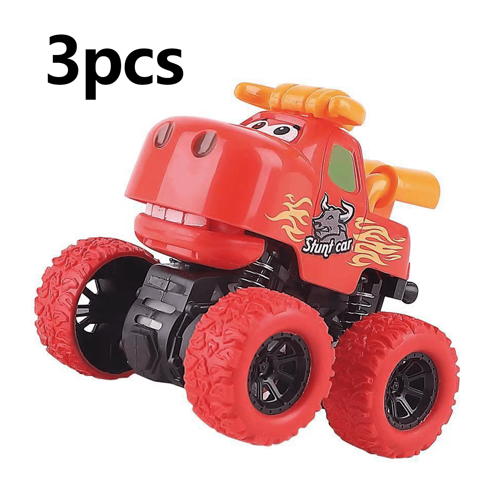 BESTSKY 3 Pcs Toy Cars,Hand-Eye Coordination Monster Truck,Dual Inertia ...