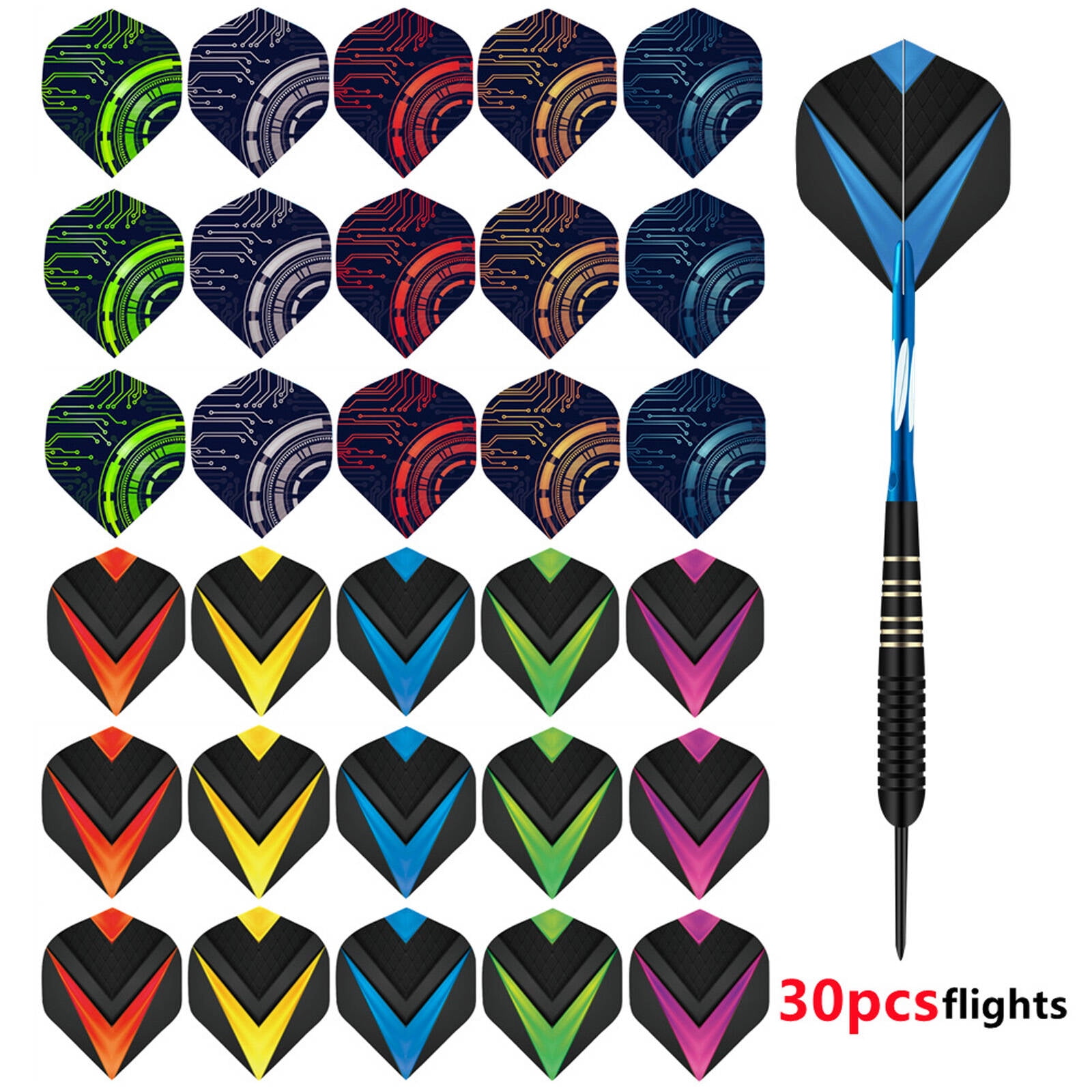 BESTSKY 30Pcs Darts Streamlined Dart Flights for Enhanced Accuracy ...