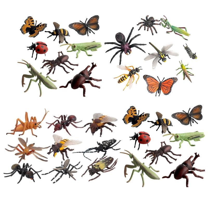 BESTSKY 35Pcs Fake Bugs,Realistic Tactile Feel Halloween Toys,Hand ...