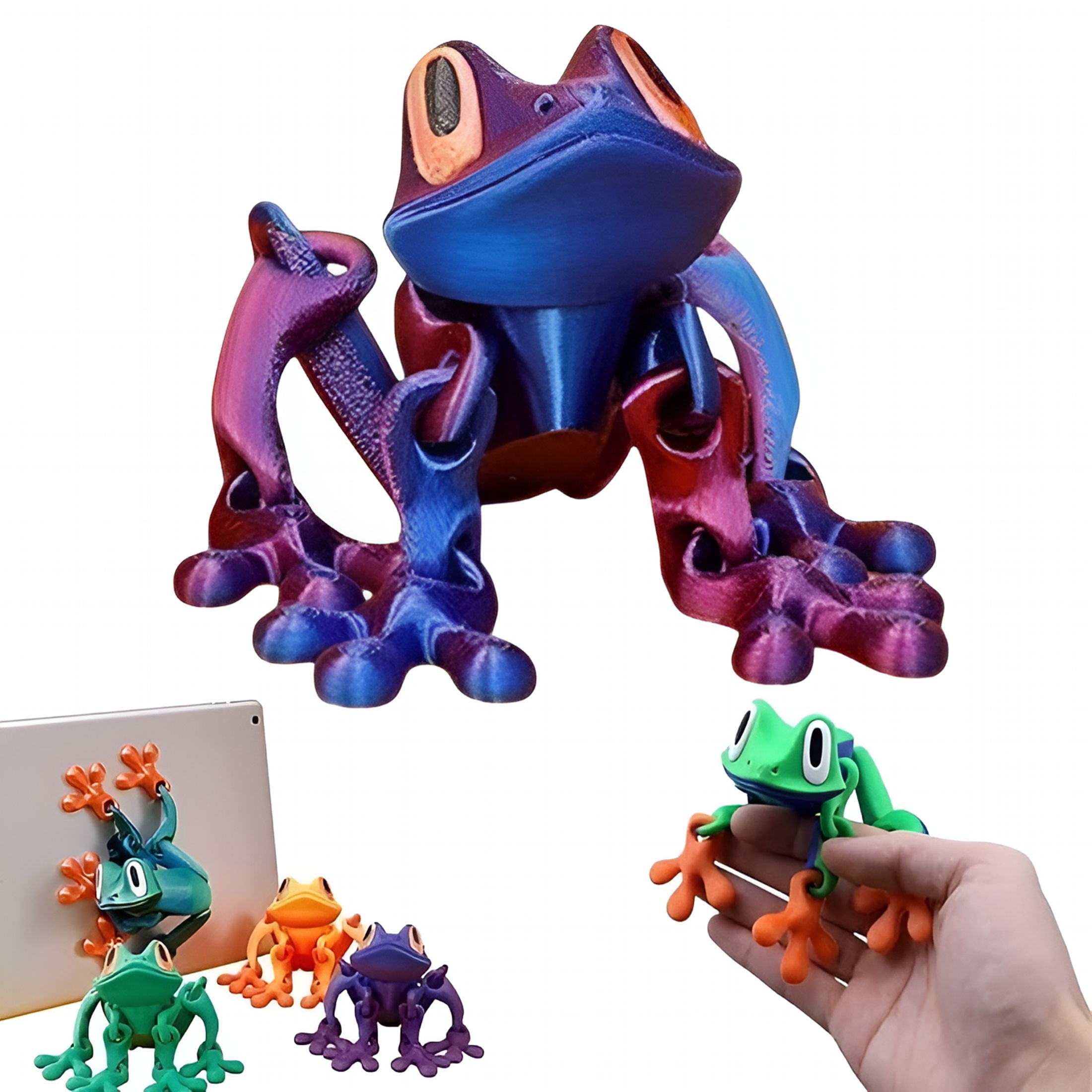 BESTSKY 3D Printed Magnetic Frog,3D Printed Frog Fridge Magnets,Movable ...