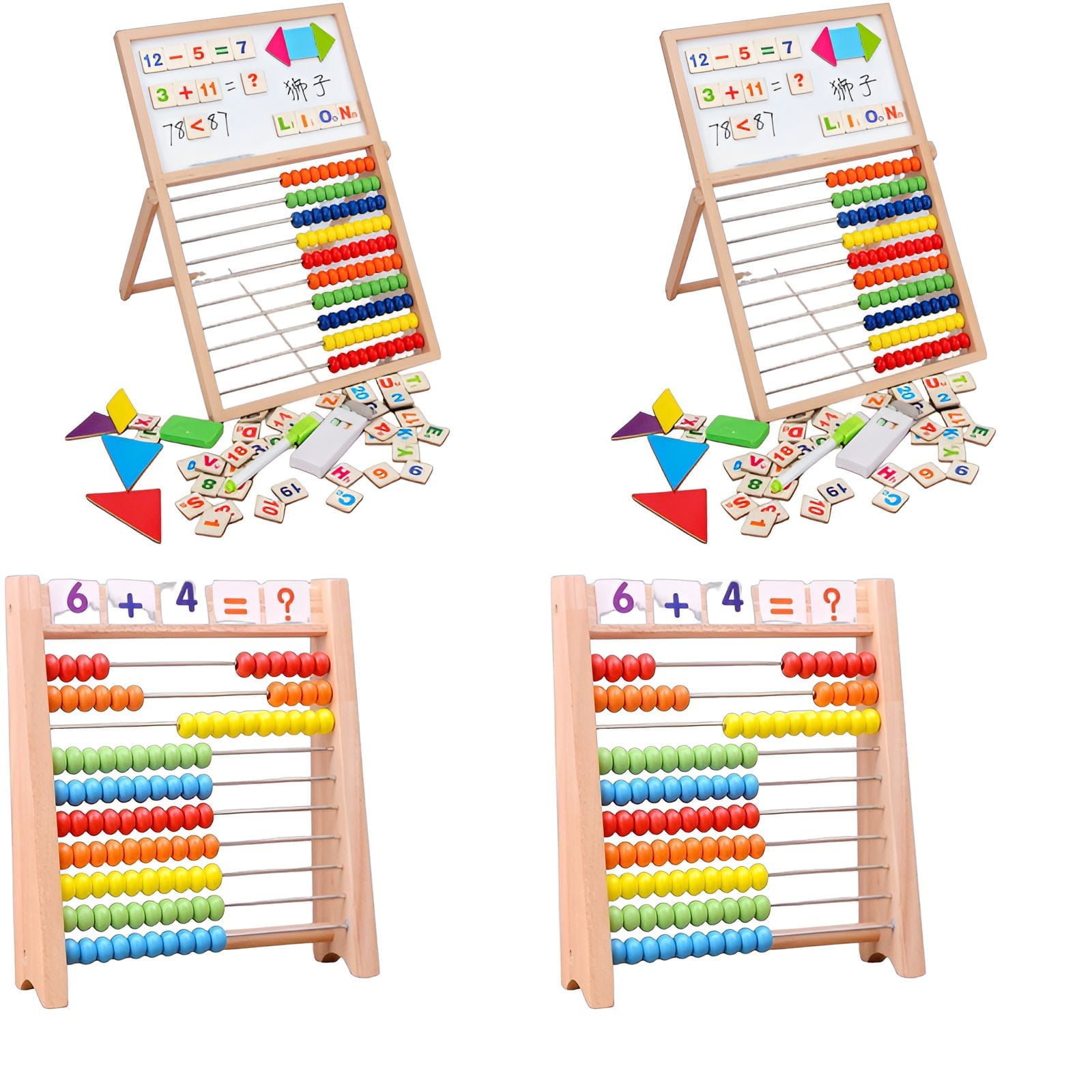 BESTSKY 3Pcs Abacus,5Rows Wooden Small 5 Row Abacus, Math Toys,Color ...