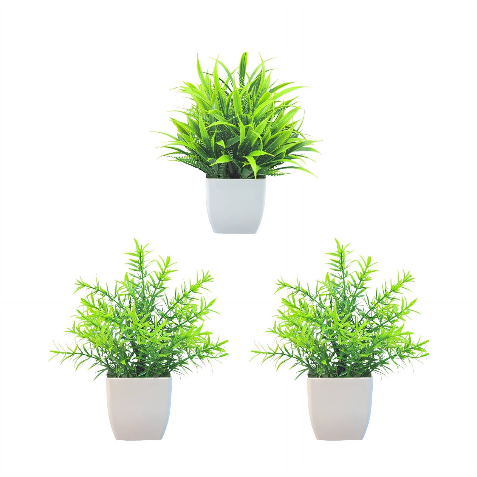 BESTSKY 3Pcs Artificial Plants Indoor Fine Craftsmanship Fake Leaves No ...