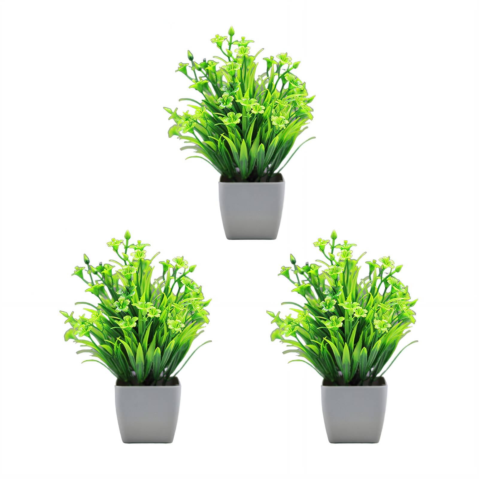 BESTSKY 3Pcs Artificial Plants Indoor Incredibly Realistic Fake Leaves ...