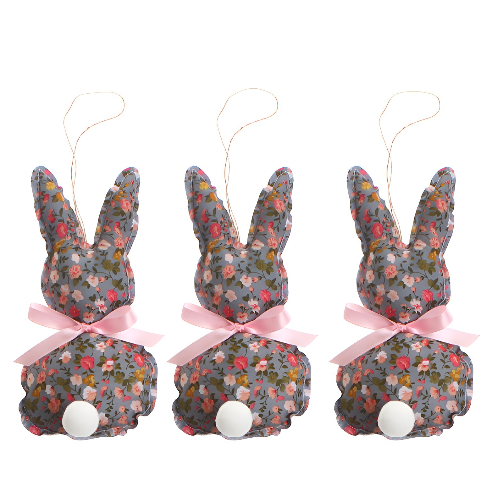 BESTSKY 3Pcs Easter Bunny Decorations,Unique Floral Pattern Easter ...