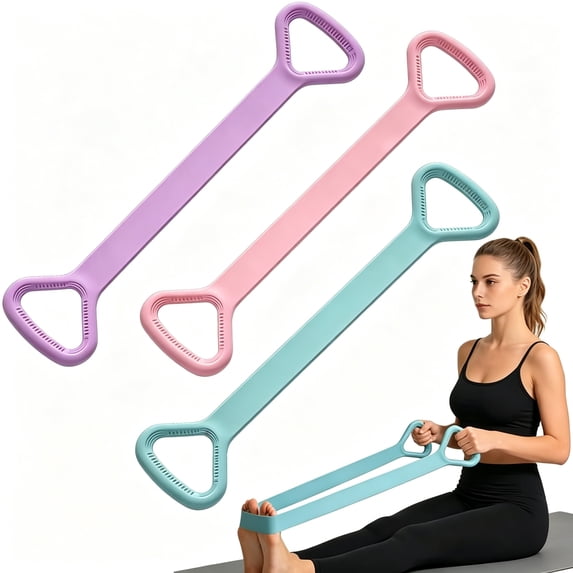 BESTSKY 3Pcs Figure 8 Resistance Bands with Handles,Portable Exercise ...