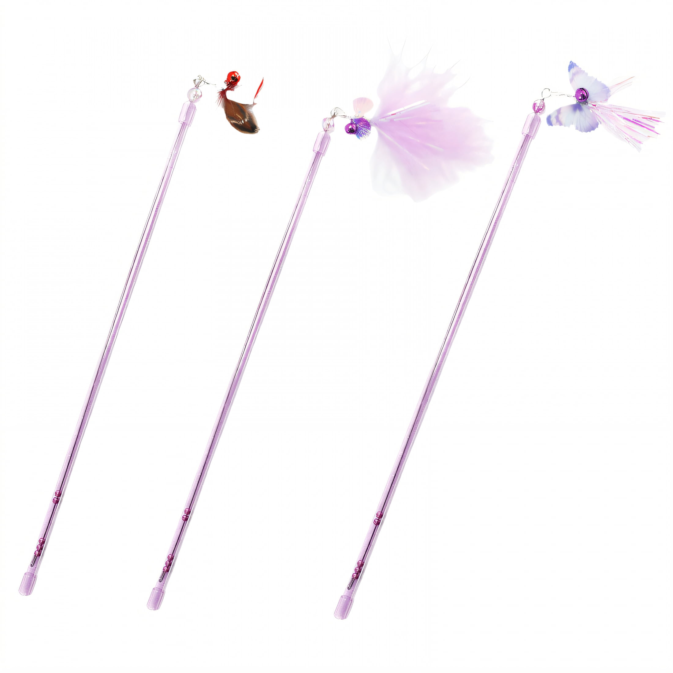 BESTSKY 3Pcs Kitten Toys,Playful Chase Cat Wands for Indoor Cats,Fun ...
