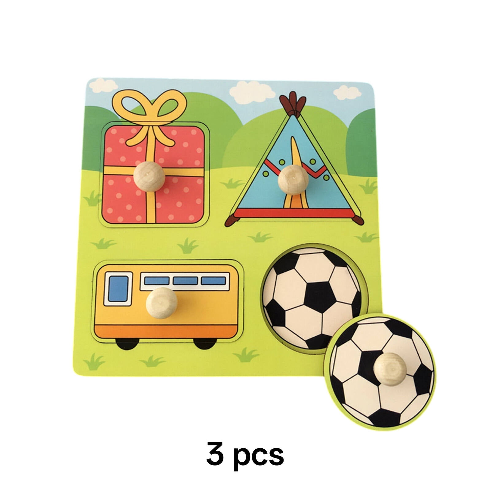 BESTSKY 3Pcs Wooden Puzzles,Heat Transfer Printing Animal Puzzle, Laser ...