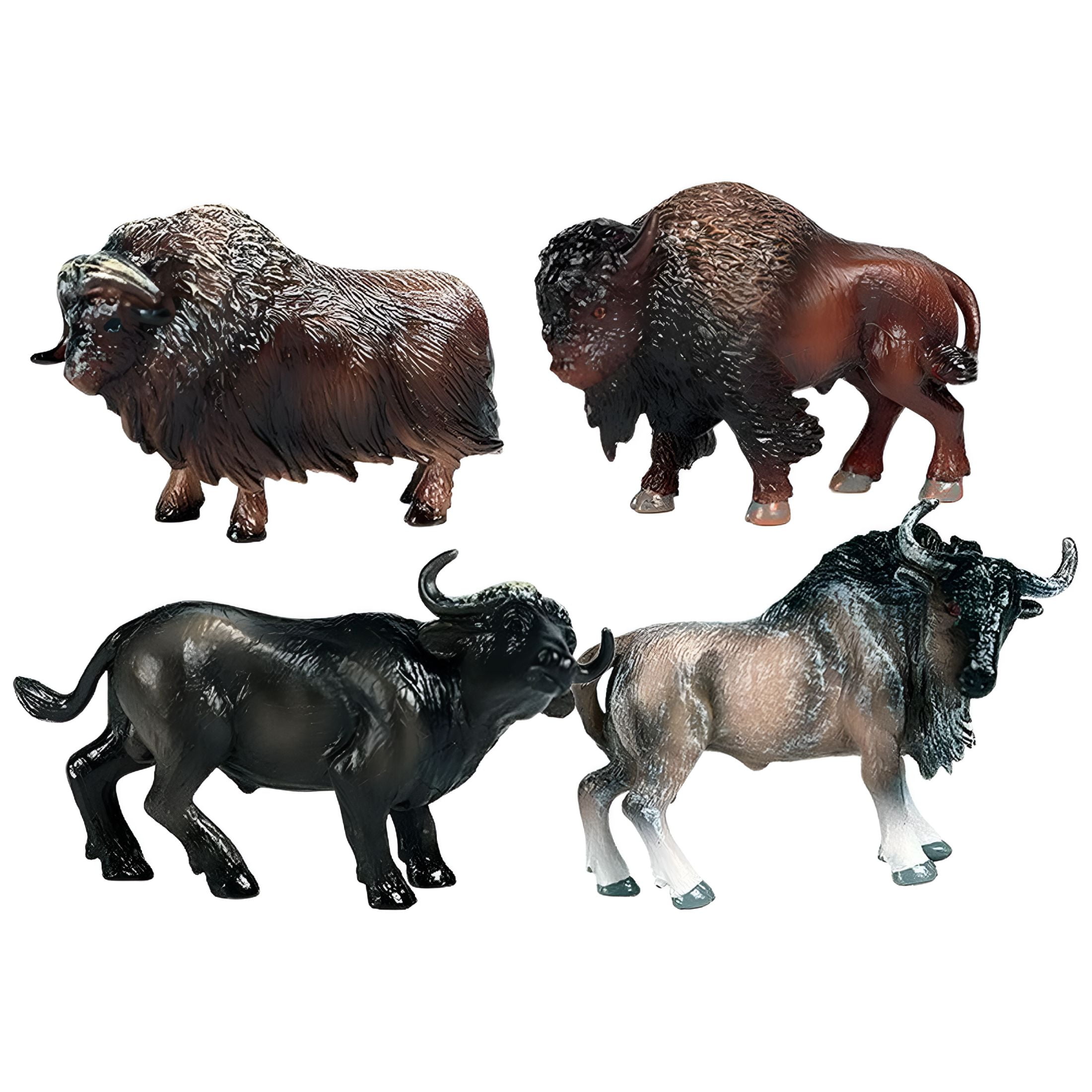 BESTSKY 4 Pieces Cattle Figure Simulated Bull Realistic Animals Cow ...