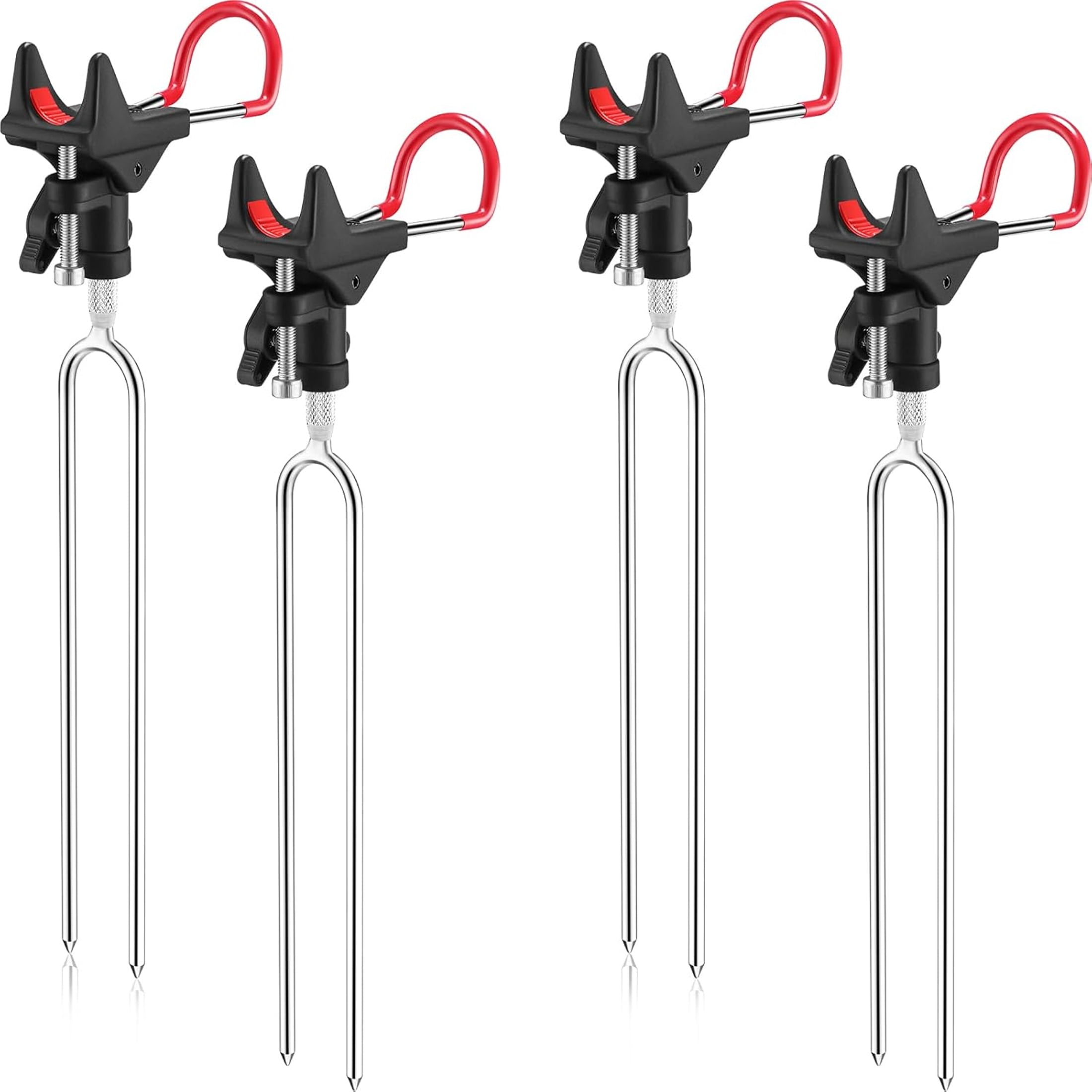 BESTSKY 4 Pieces Fishing Rod Holders for Bank Fishing Stainless Steel ...