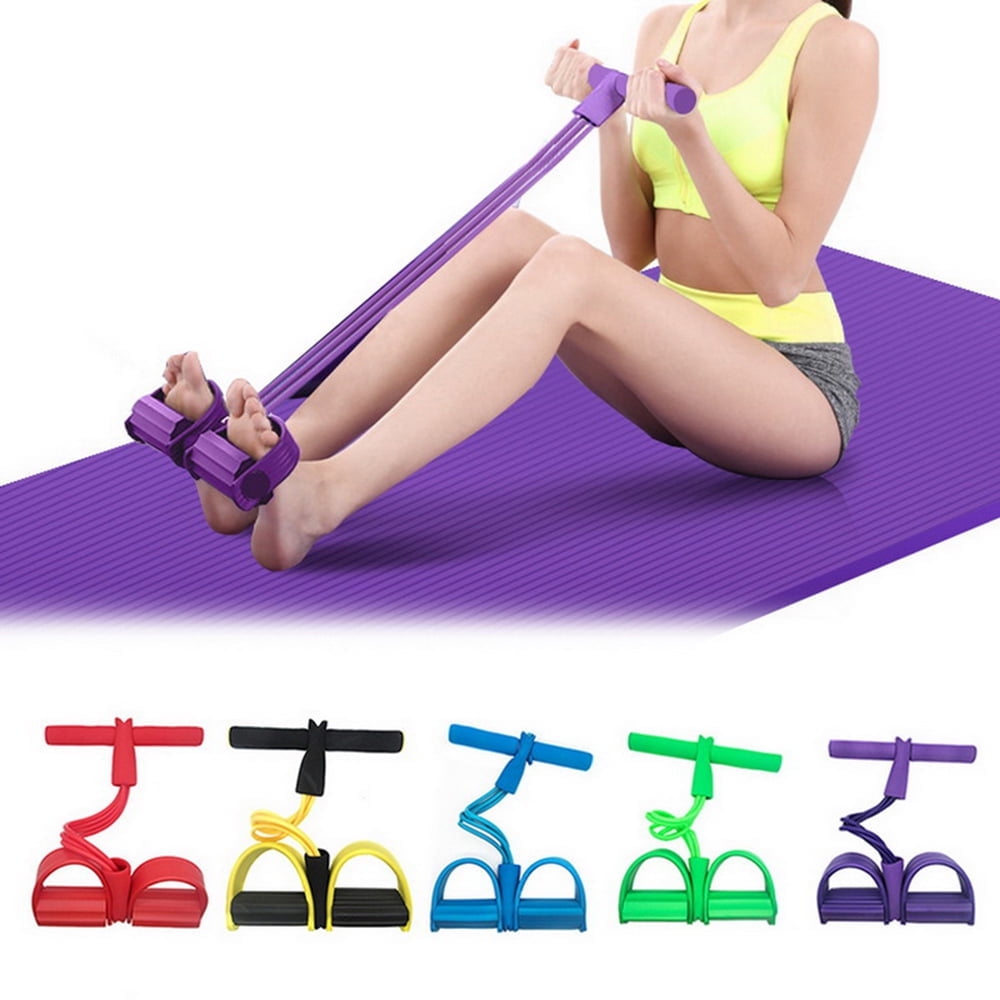 BESTSKY 4-Tube Fitness Ankle Yoga Handle Bands Exerciser, Multifunction ...