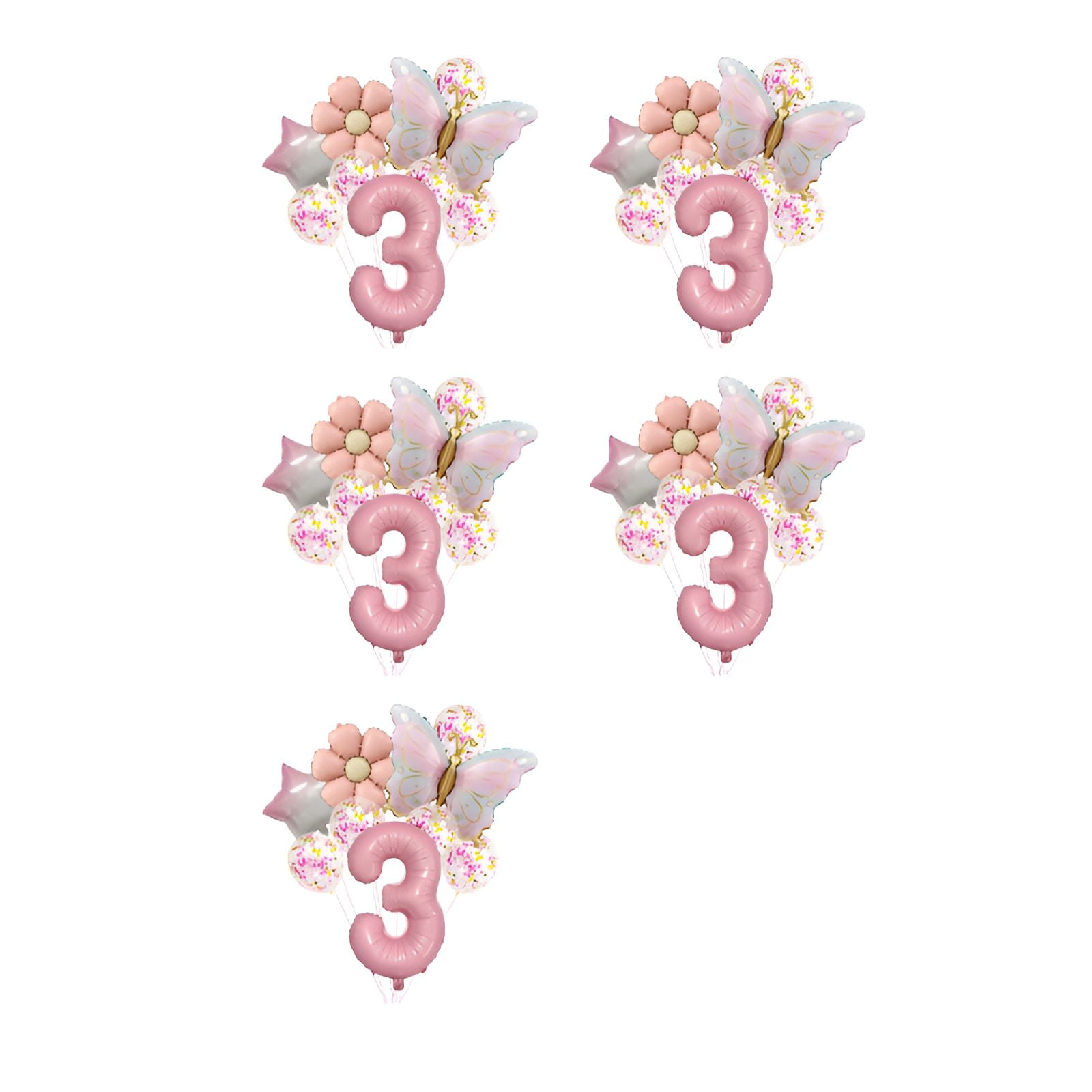 BESTSKY 45Pcs Number Balloons,Girls Birthday Highlight Party Decorations,Gradient Balloon Design ...