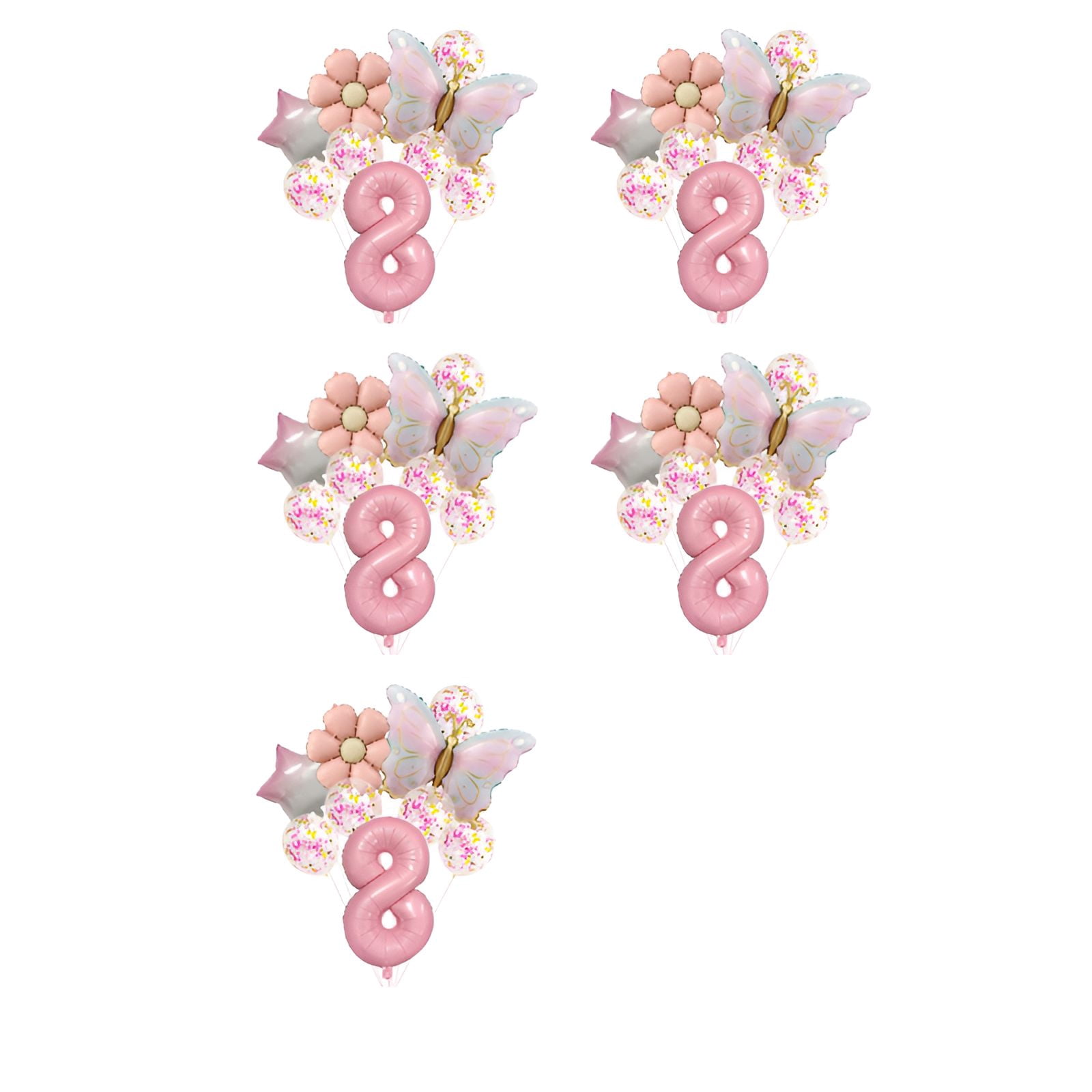 BESTSKY 45Pcs Number Balloons,Pink Birthday Setup Balloons for Birthday ...