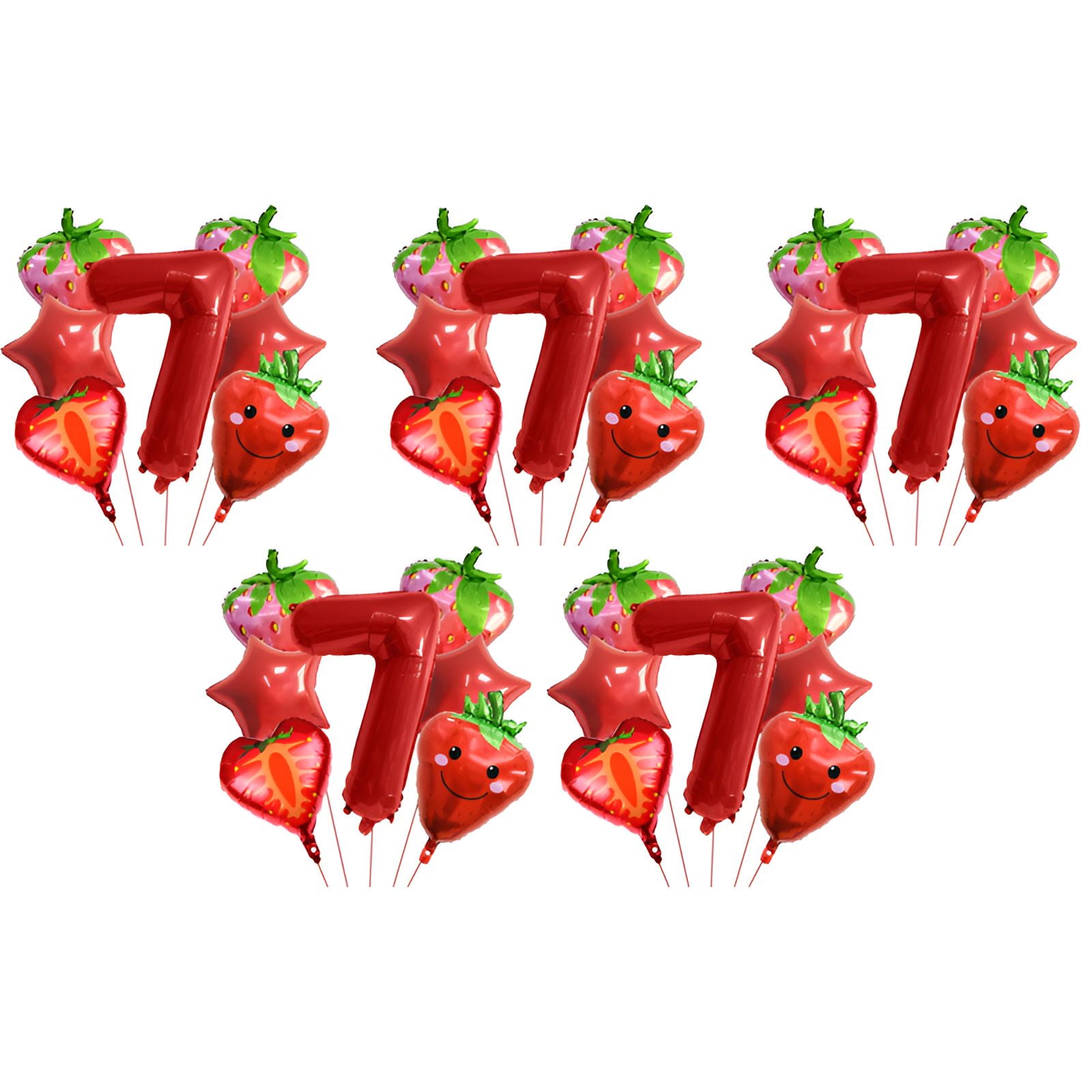 BESTSKY 45Pcs Number Balloons,Strawberry Party Setup Party Decorations ...